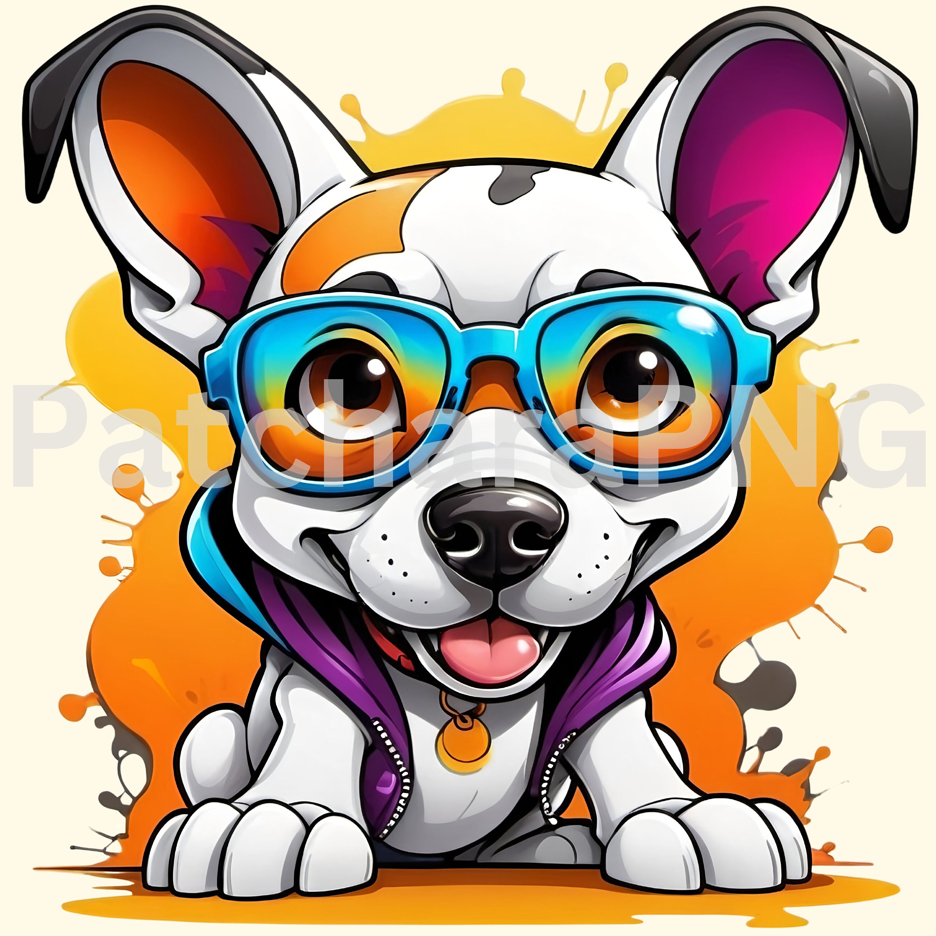 Cartoon Cool Dog Hip-hop Graffiti Art Dogpng, Urban Sublimation Design ...