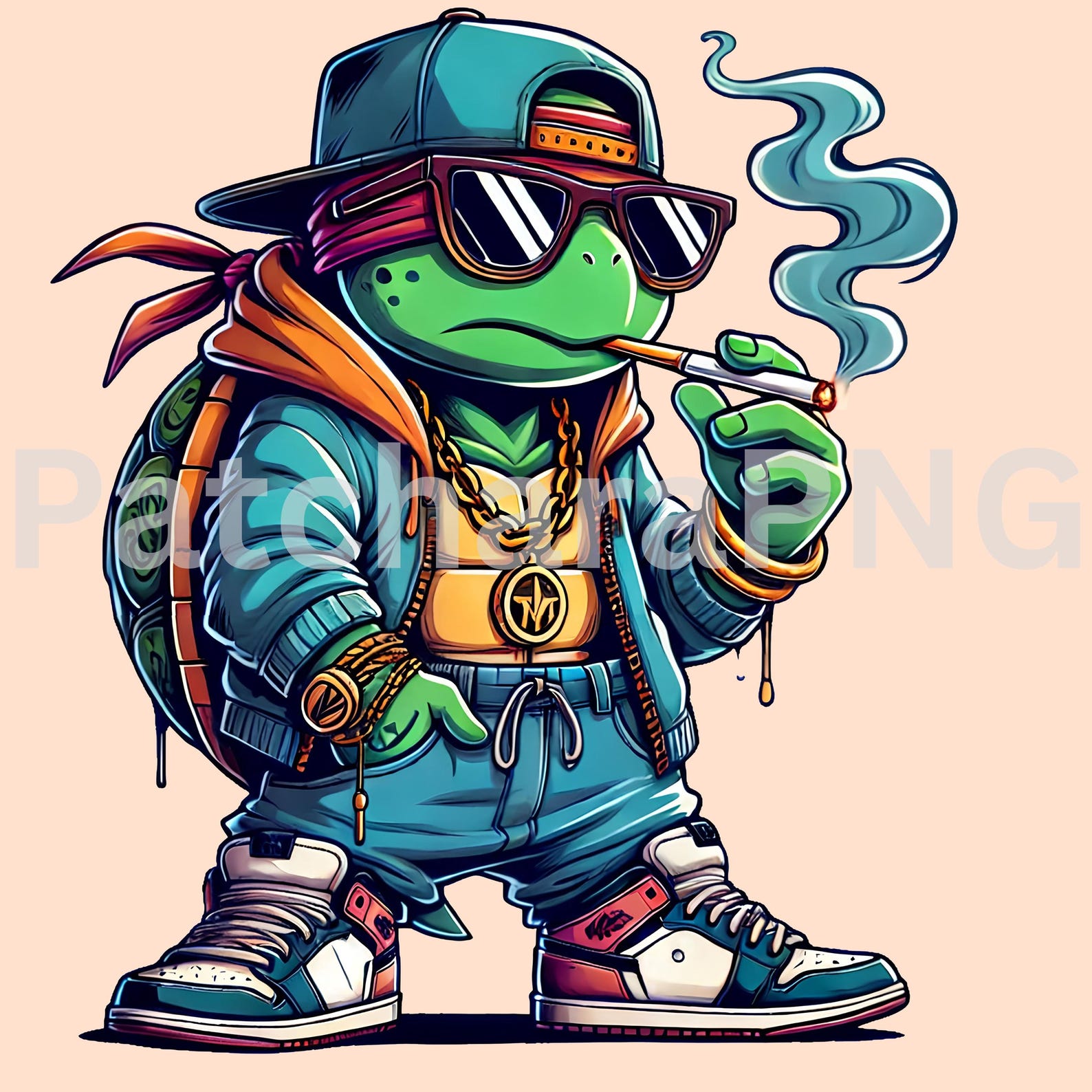 Cool Hip-hop Turtle Png | Streetwear Turtle Clipart | Urban Style ...