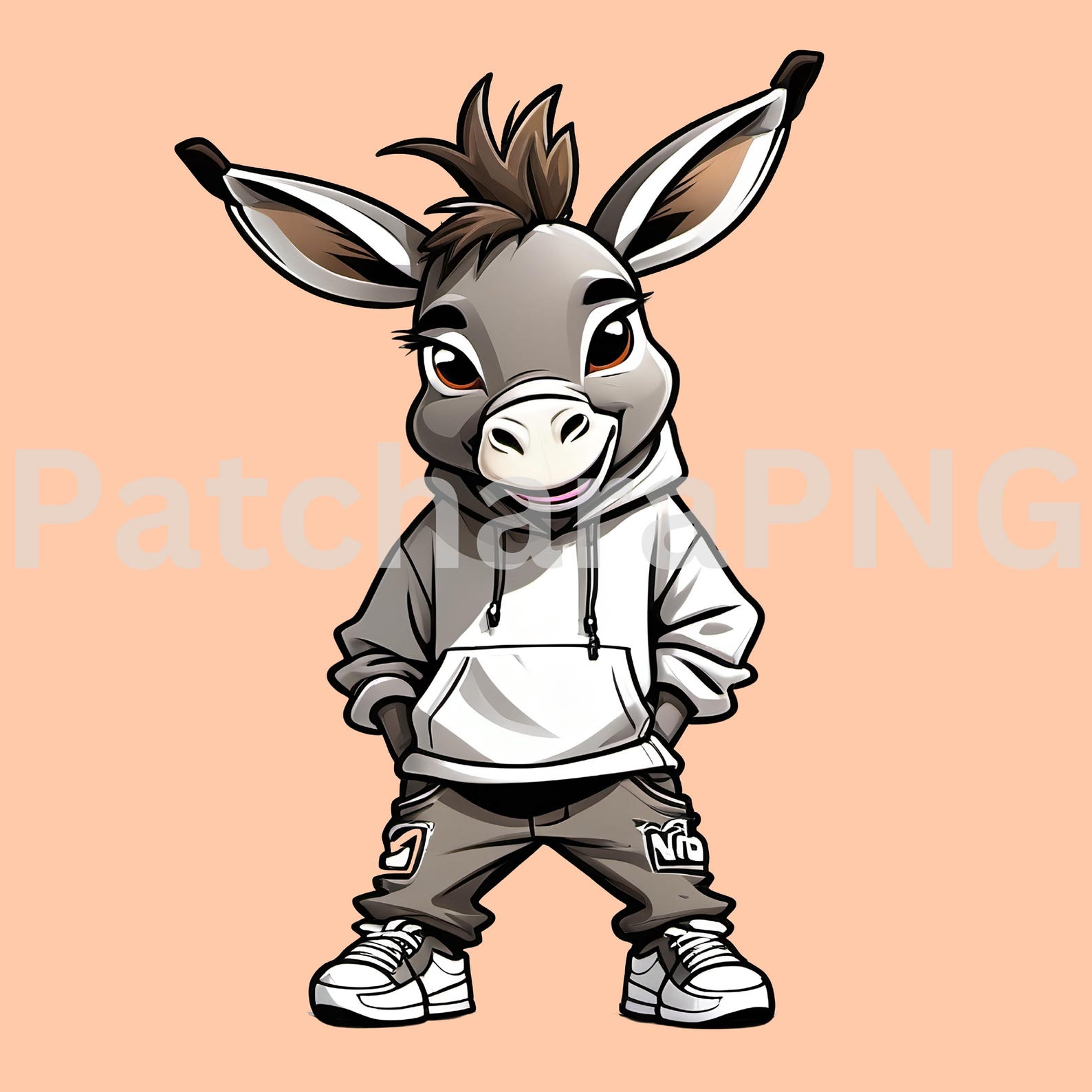 Cool Donkey Cartoon Character in Hip-hop Streetwear | Graffiti-style ...