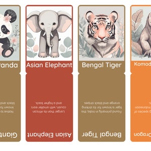 Printable Asian Animals Flash Cards Set 18 Educational Wildlife Cards ...
