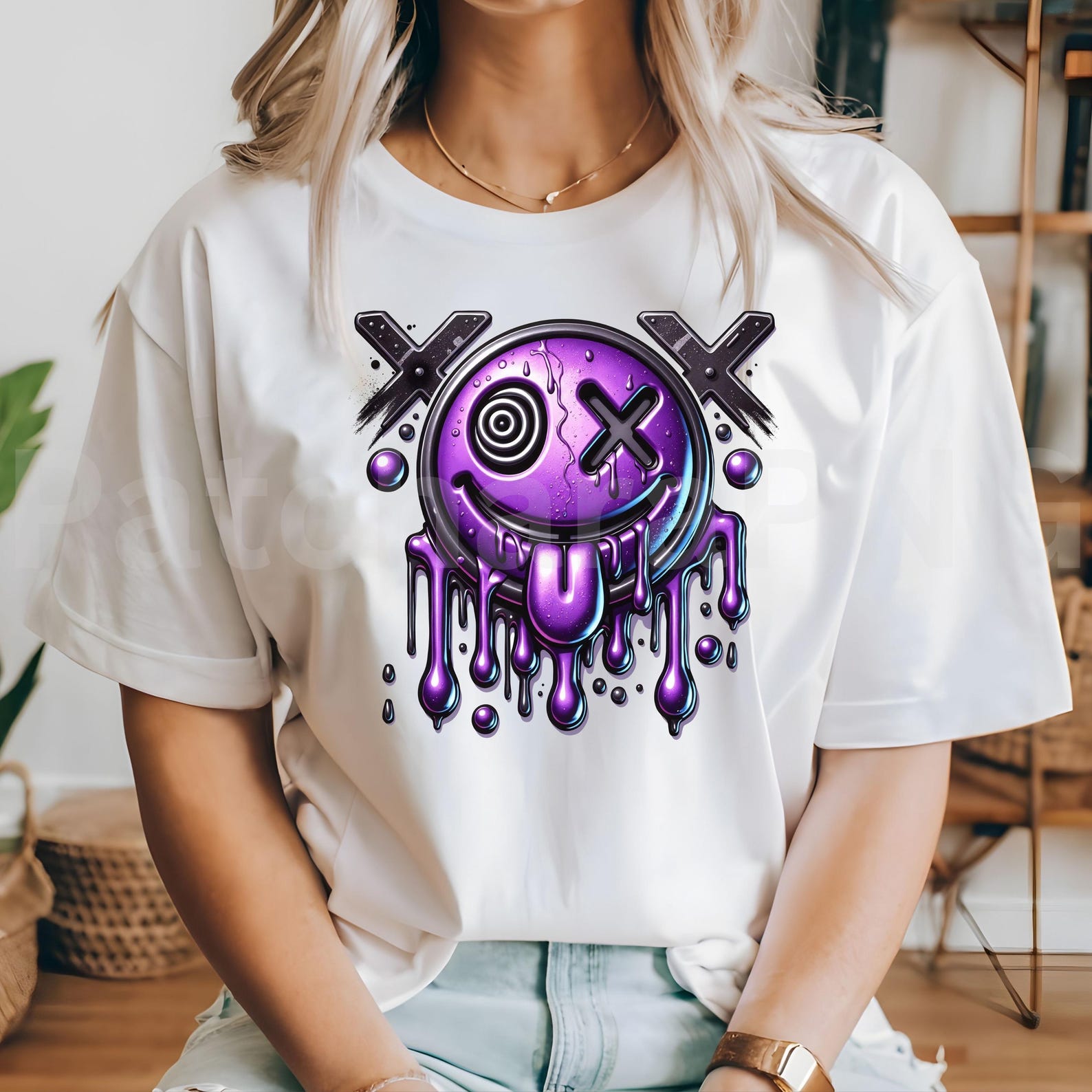 Dripping Graffiti Smile Face PNG, Purple Melting Street Art Clipart ...