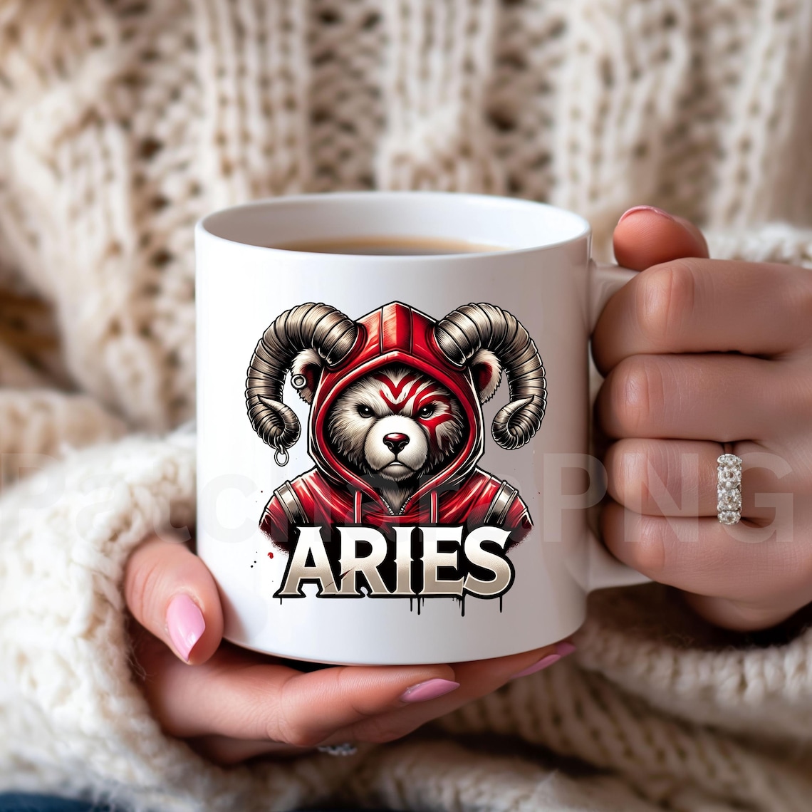Aries Zodiac PNG | Graffiti Ram Bear Astrology Clipart | Sublimation ...