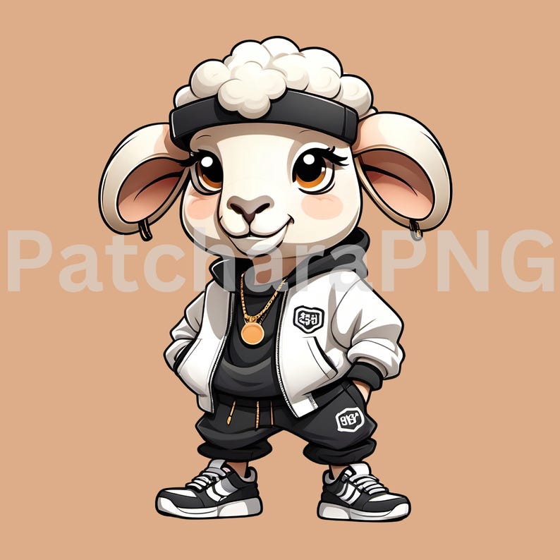 Hip-hop Sheep PNG | Cool Cartoon Animal Graphic | Urban Streetwear ...