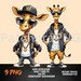 Hip-hop Giraffe Graffiti Art Cool Cartoon Giraffe With Gold Chains and ...