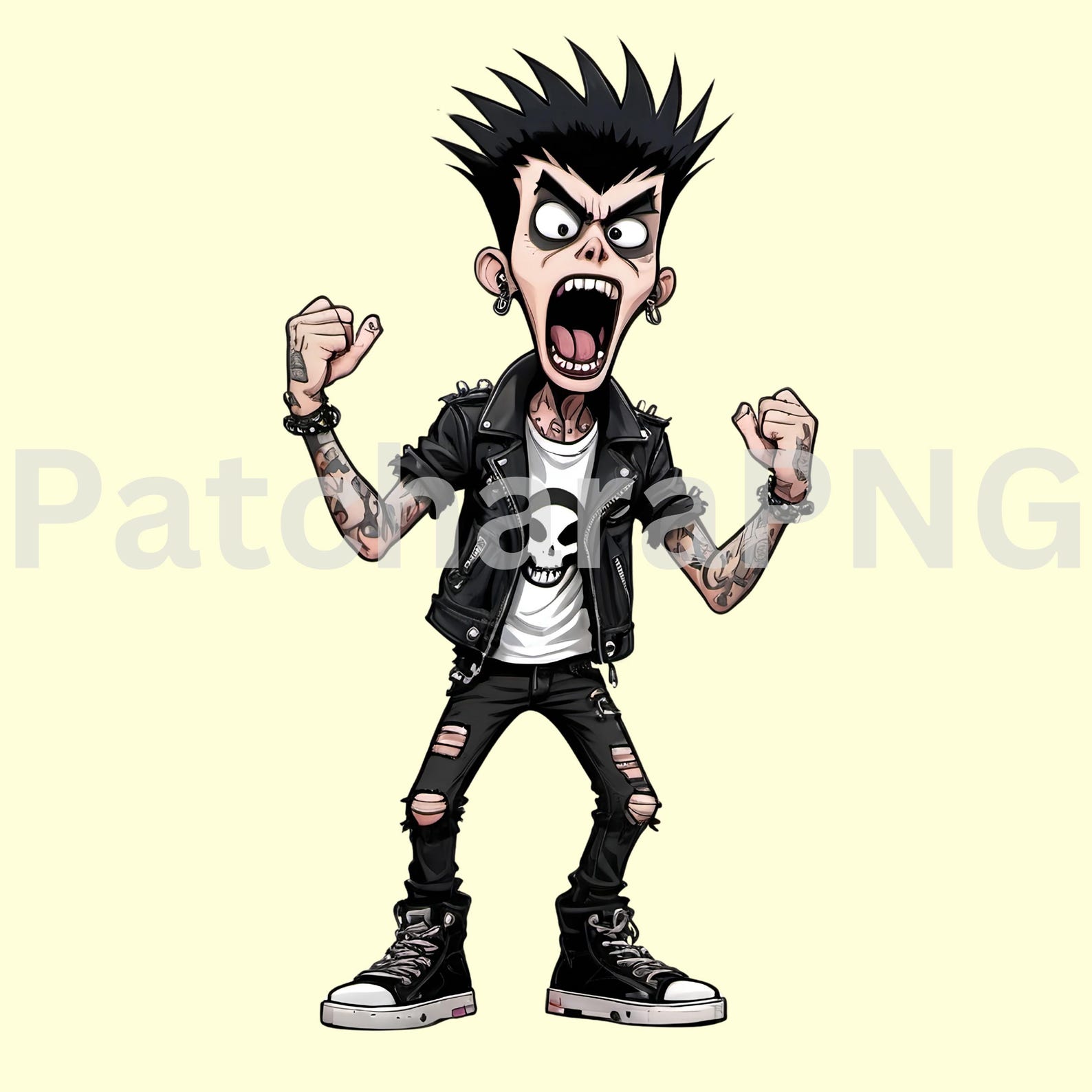 Edgy Punk Rock Character PNG | Alternative Punk Clipart | Digital Punk ...