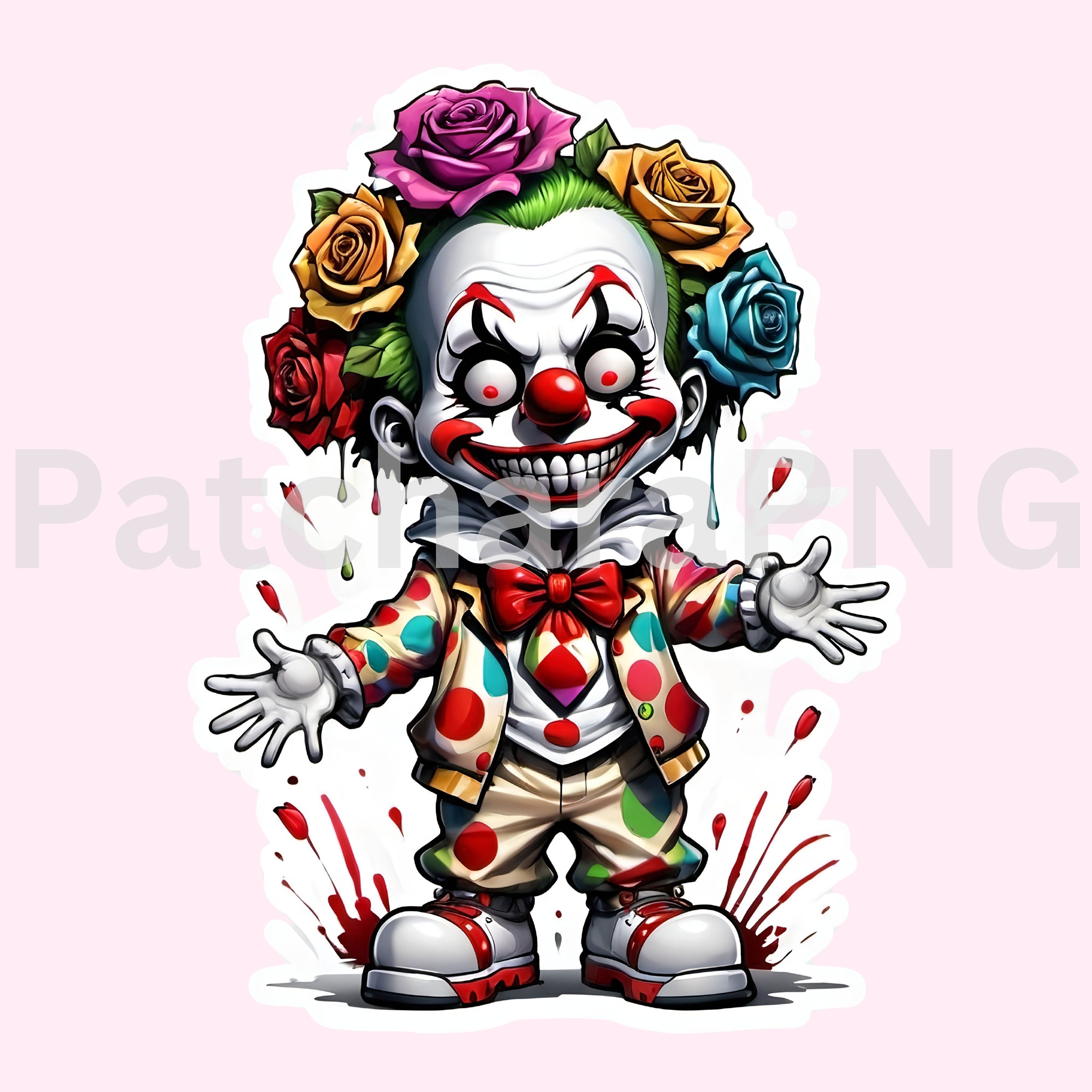 Creepy Graffiti Clown-rose, PNG File Trippy Graffiti Digital T-shirt ...