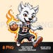 Basketball Wolf PNG | Wolf Clipart in Jersey With Fireball and Sneakers ...
