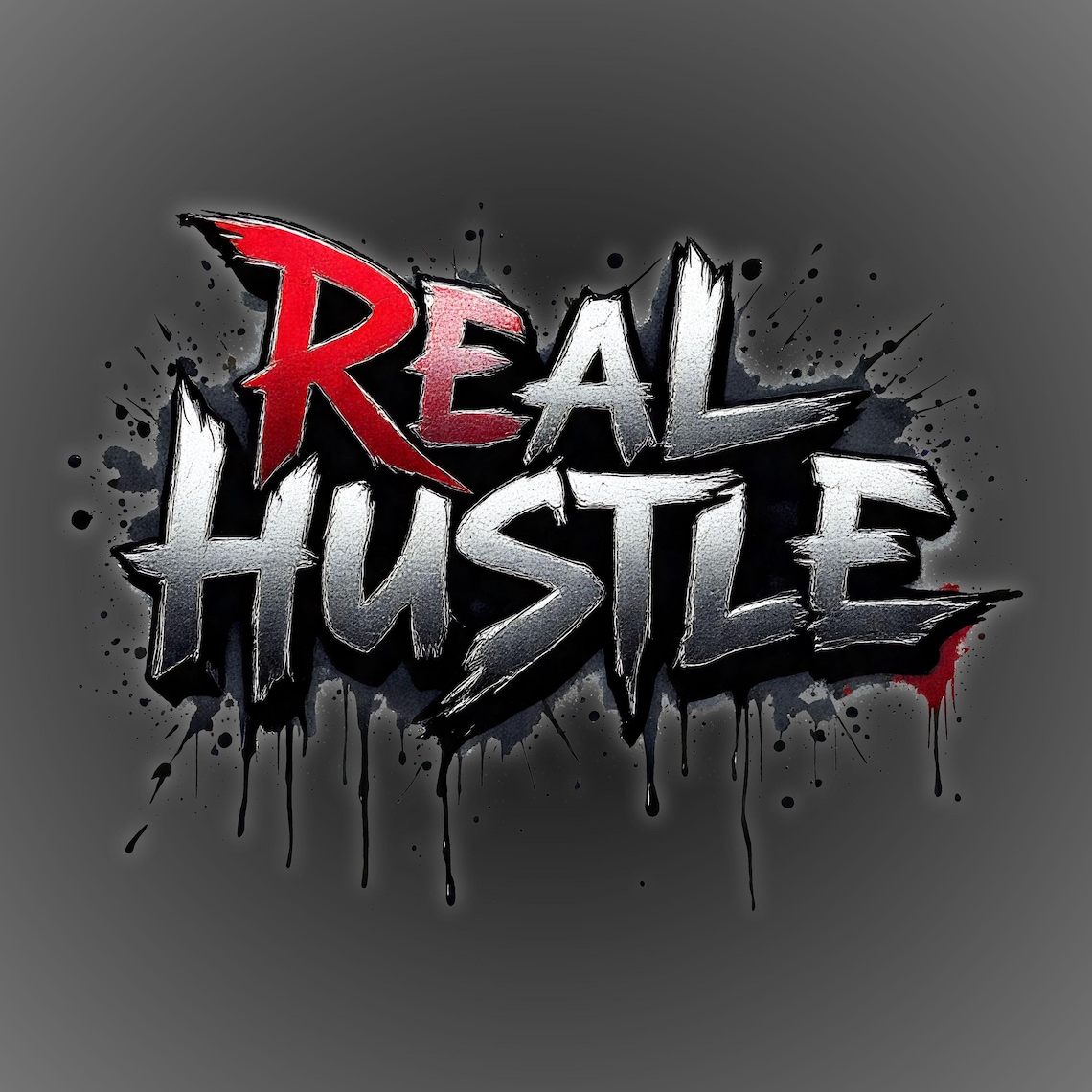 Real Hustle PNG | Graffiti Hustle Quote Clipart With Gold Chain | Urban ...
