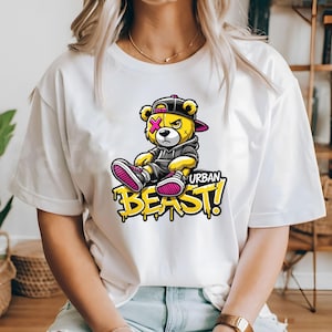 Urban Beast Bear PNG | Gangsta Teddy Clipart in Hoodie & Sneakers | Hip ...
