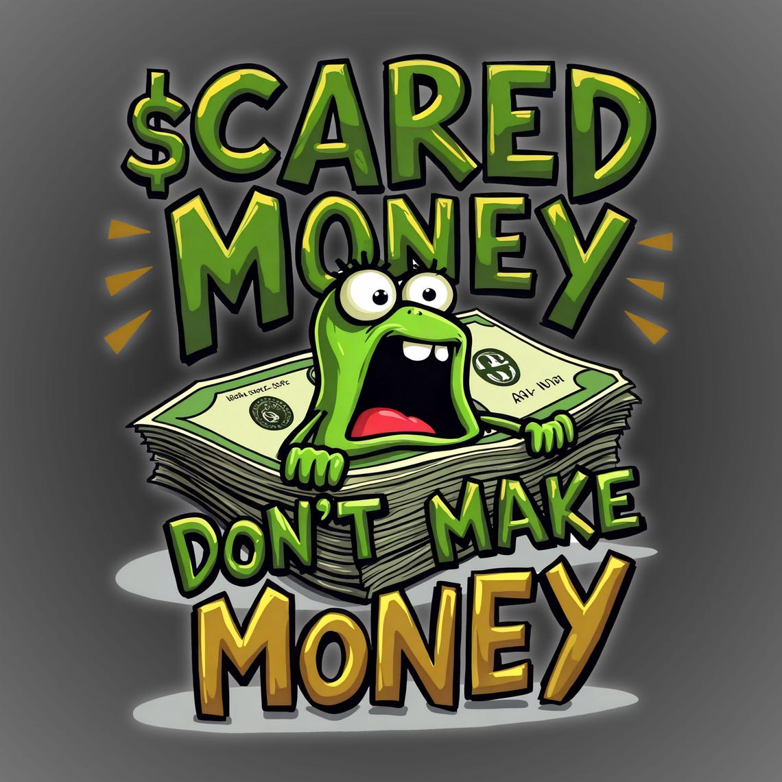 Scared Money PNG | Funny Dollar Bill Clipart With Graffiti Text | Urban ...