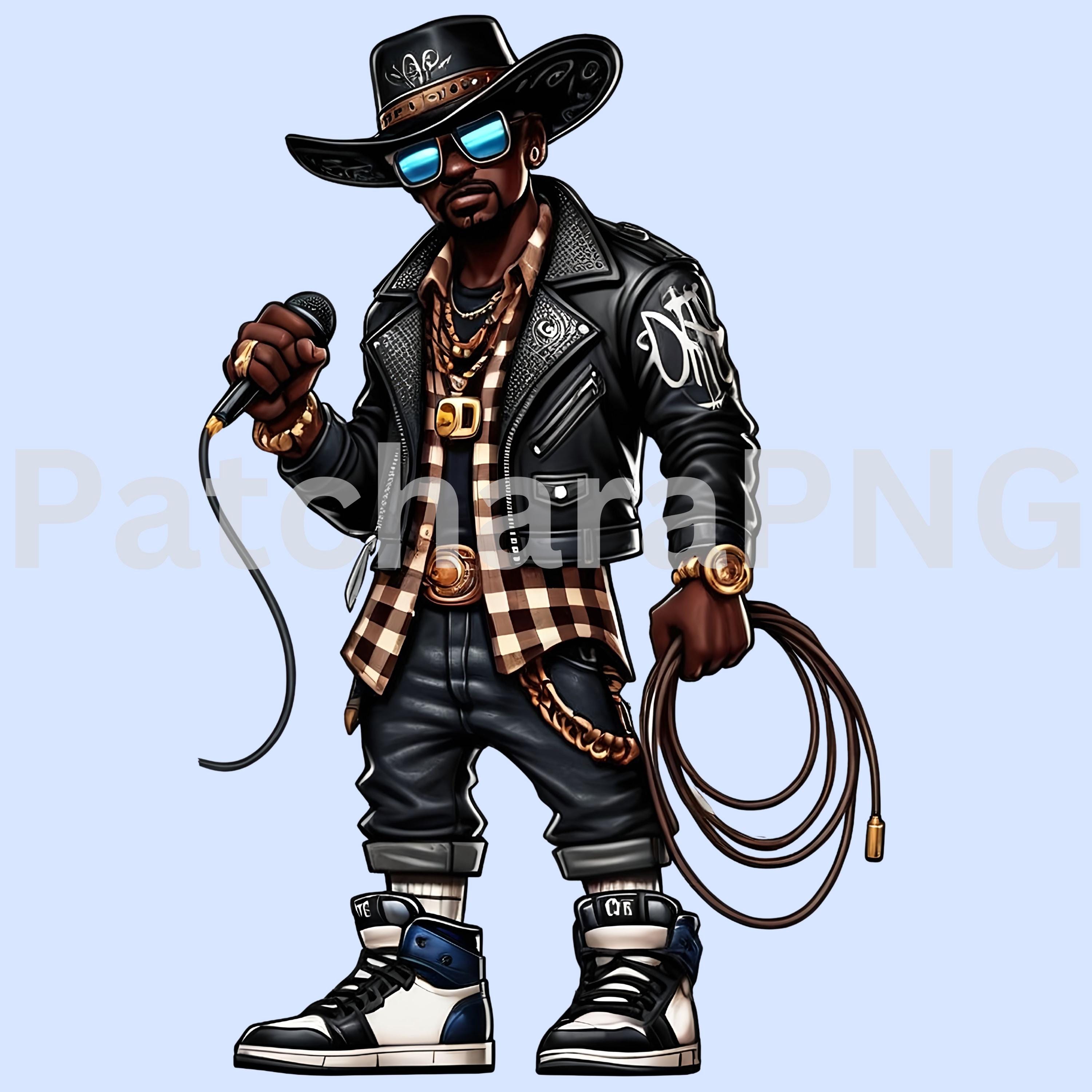 Hip-hop Cowboy Cartoon Clipart | Cool Urban Cowboy With Lasso & Peace ...