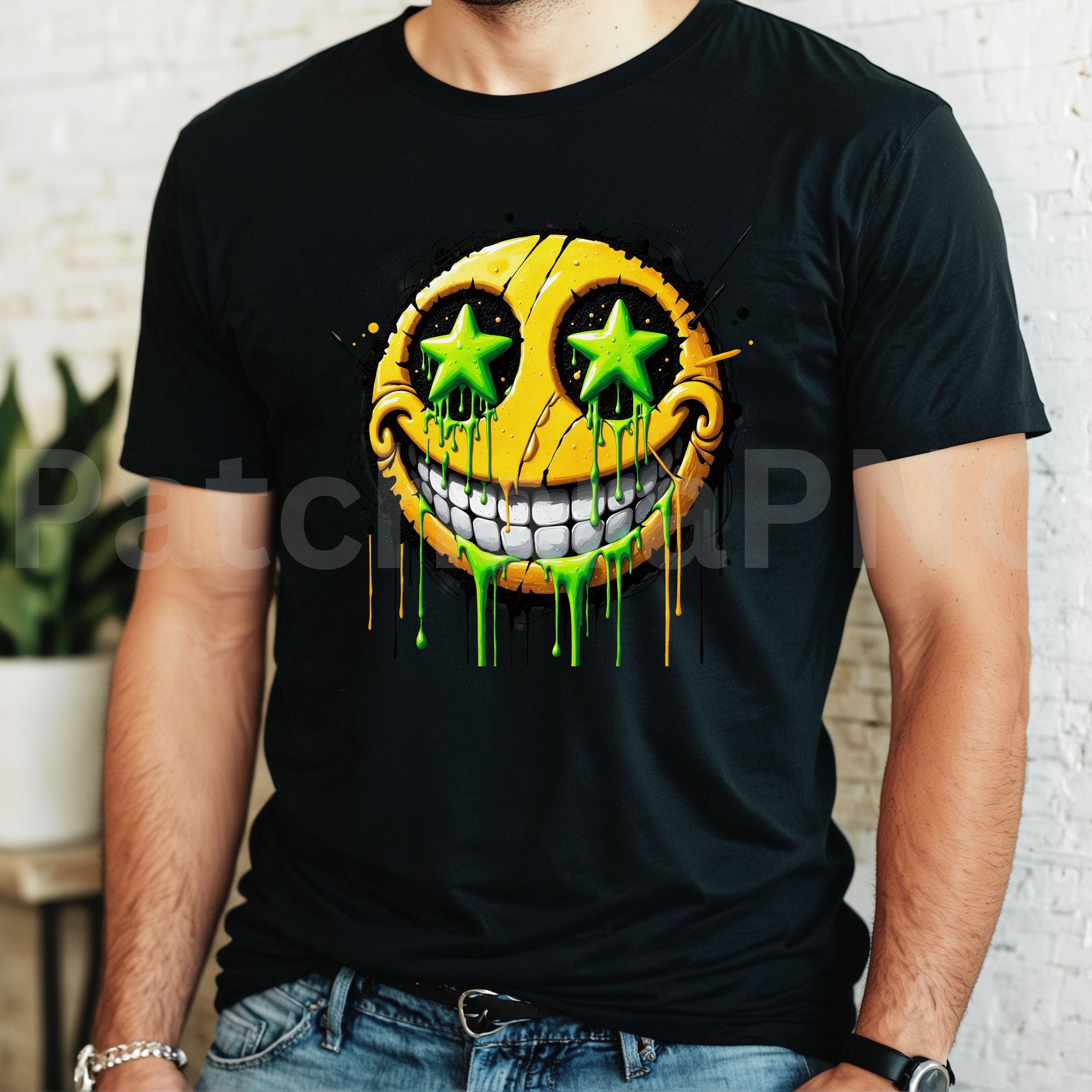 Smiley Face PNG Graffiti Drip Art | Streetwear Sublimation Graphic ...