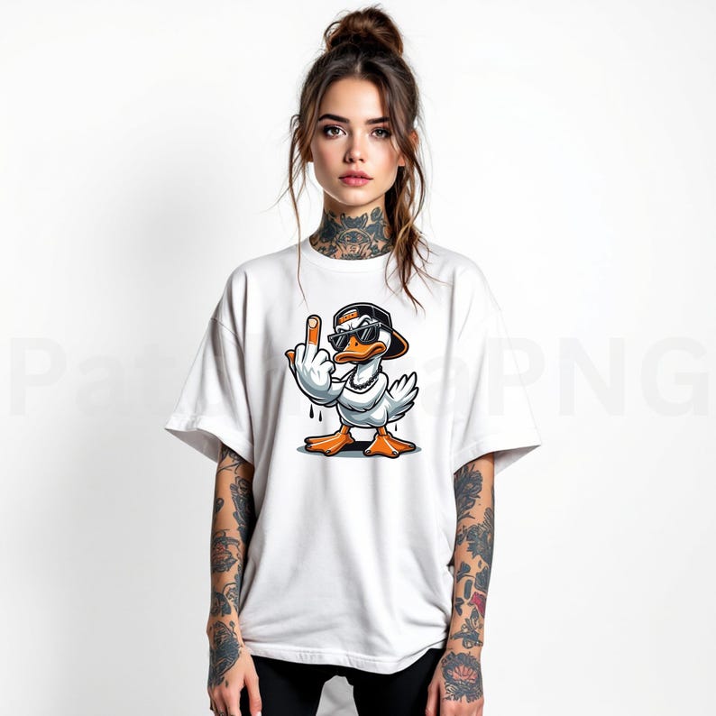 Rebel Duck PNG | Rude Duck Clipart With Sunglasses and Chain | Funny ...