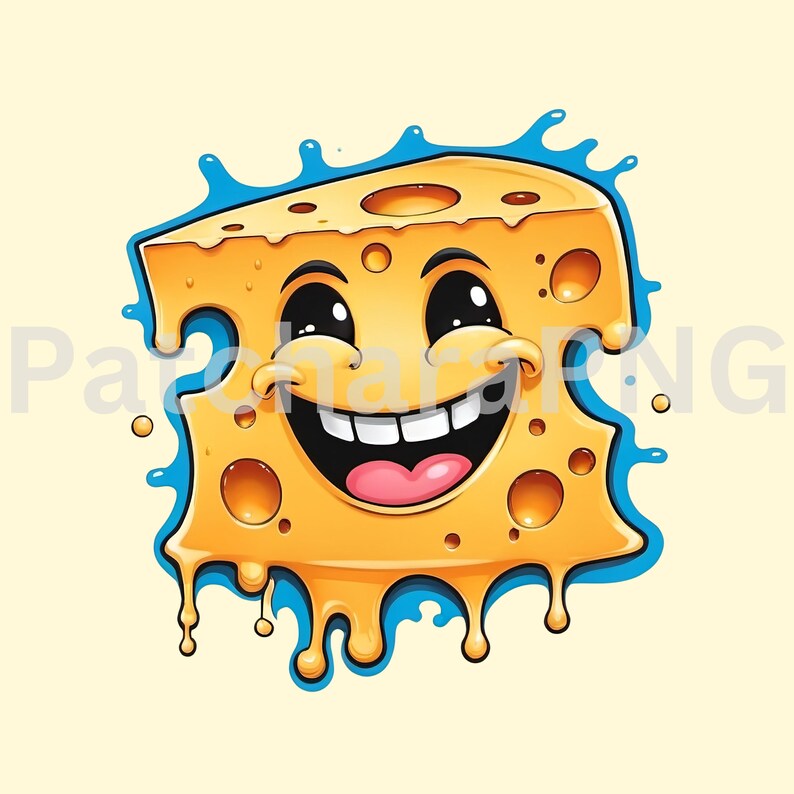 Cheese Meltdown Graffiti Art - Fun and Playful Design on White ...