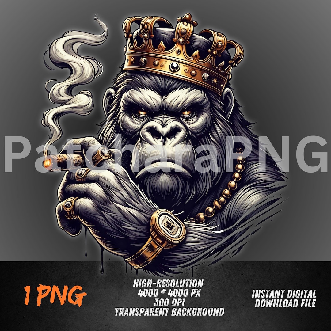 King Gorilla Hip-hop PNG | Gangster Ape Graffiti Art | Sublimation PNG ...