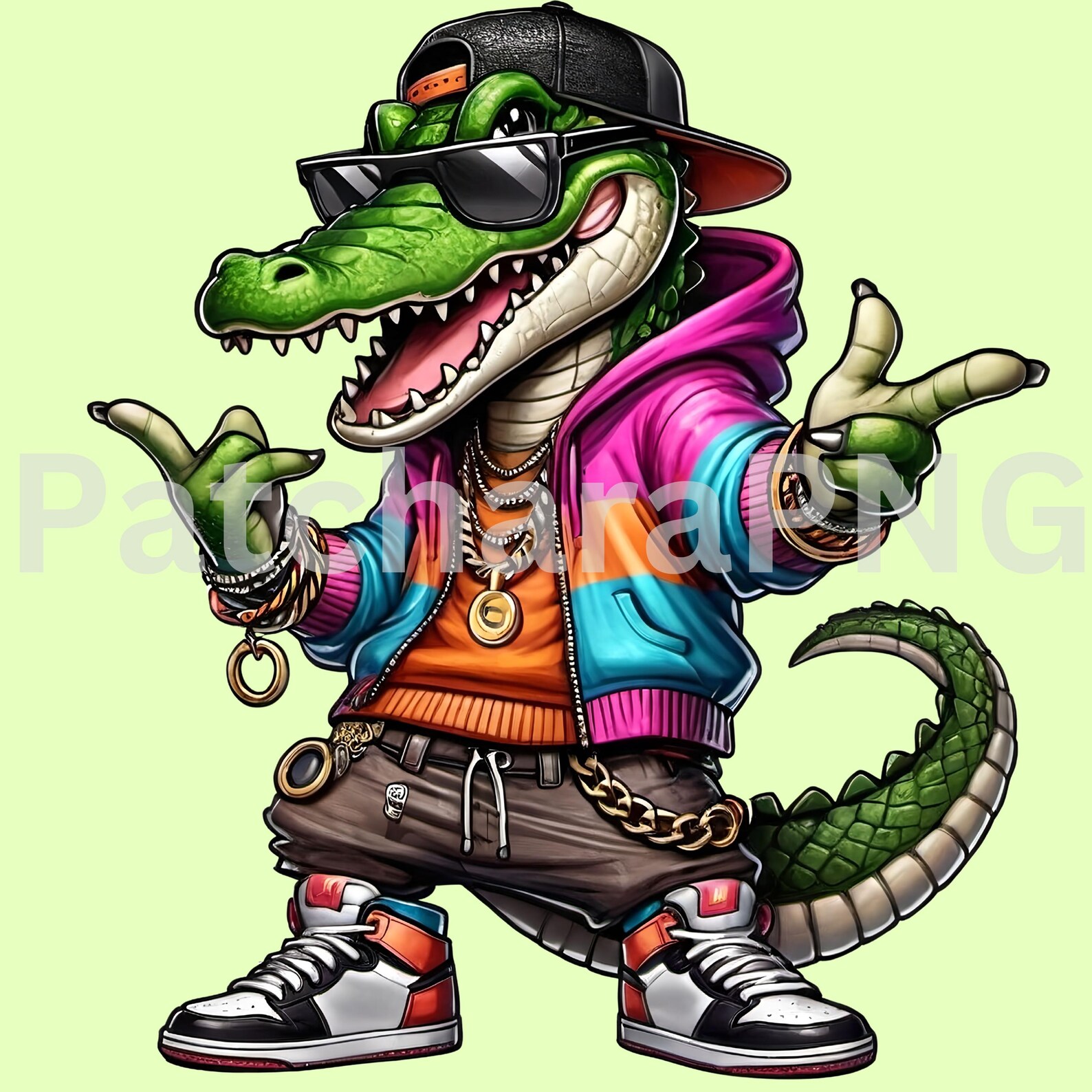 Hip Hop Alligator Digital Download | Cool Rapper Gator Clipart ...