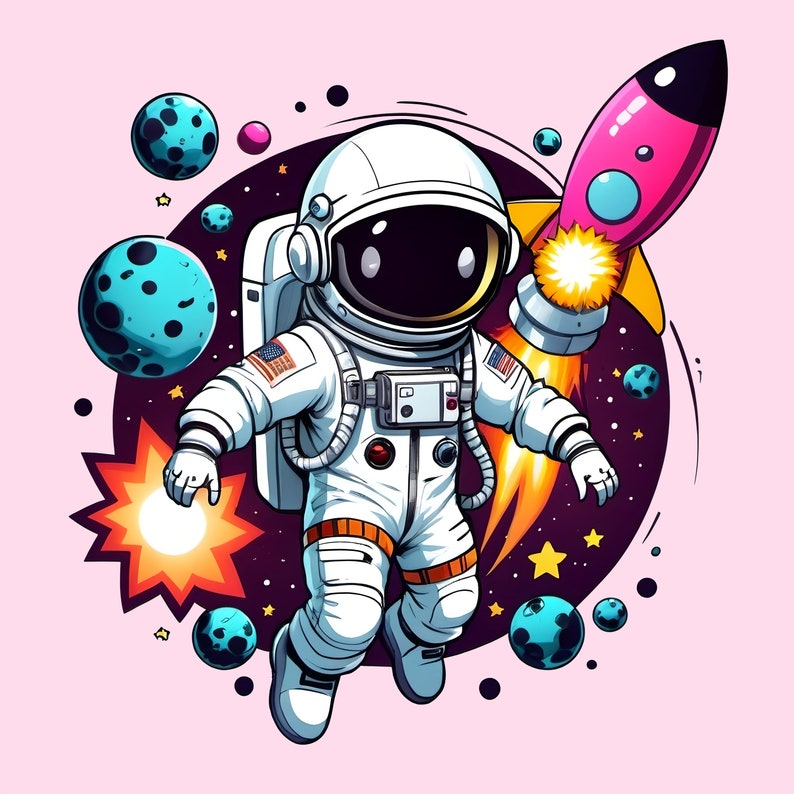 Colorful Hip-hop Astronaut PNG, Space Street Art Clipart, Neon ...