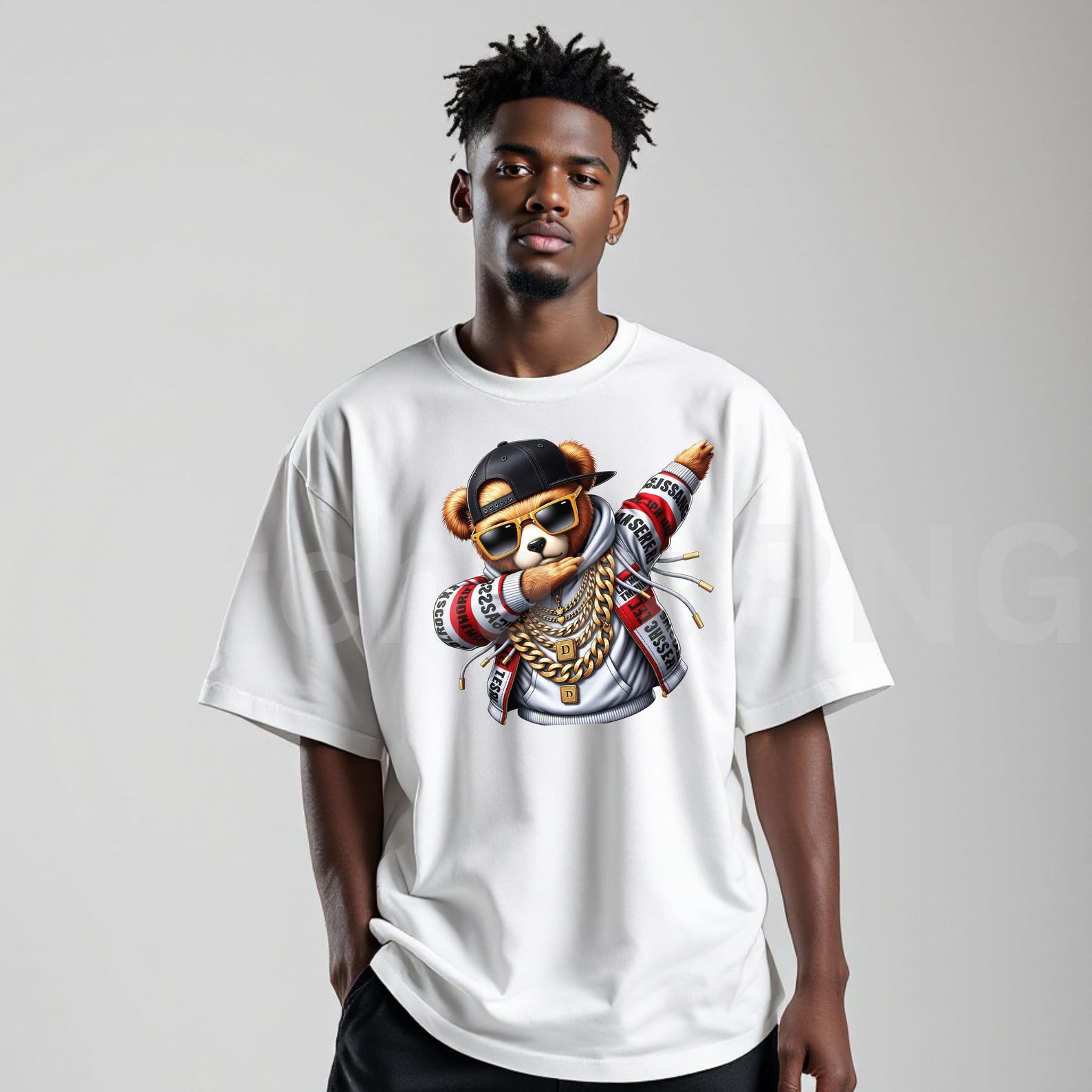 Dab Bear PNG | Teddy Clipart With Chains and Sunglasses | Urban Hip Hop ...