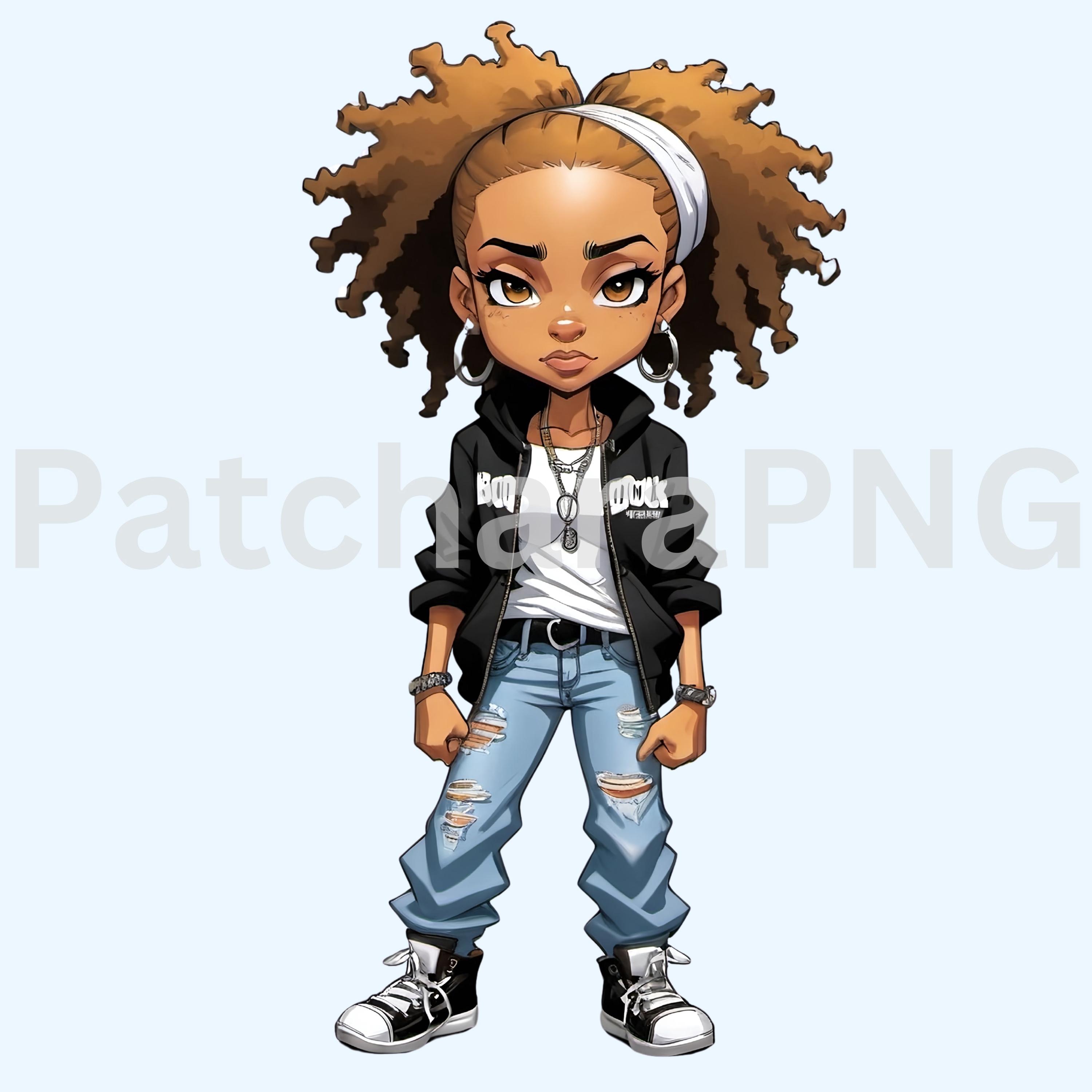 Hip-hop Girl Character Cartoon Illustration, Graffiti Art PNG, Urban ...