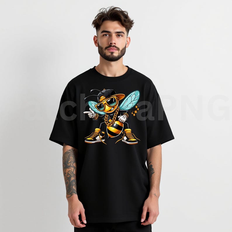 Swag Bee PNG | Cool Bee Clipart in Shades and Chains | Hip Hop Insect ...