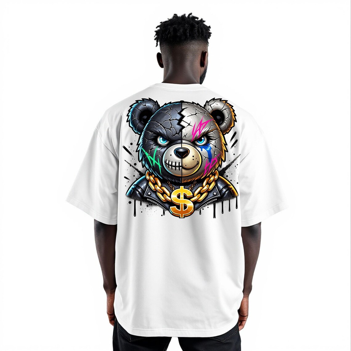 Split Personality Gangsta Bear PNG | Cute Dark Graffiti Style | Hip Hop ...