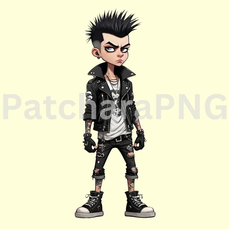 Edgy Punk Rock Character PNG | Alternative Punk Clipart | Digital Punk ...