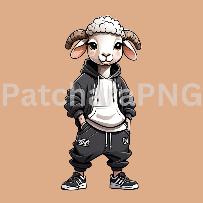 Hip-hop Sheep PNG | Cool Cartoon Animal Graphic | Urban Streetwear ...