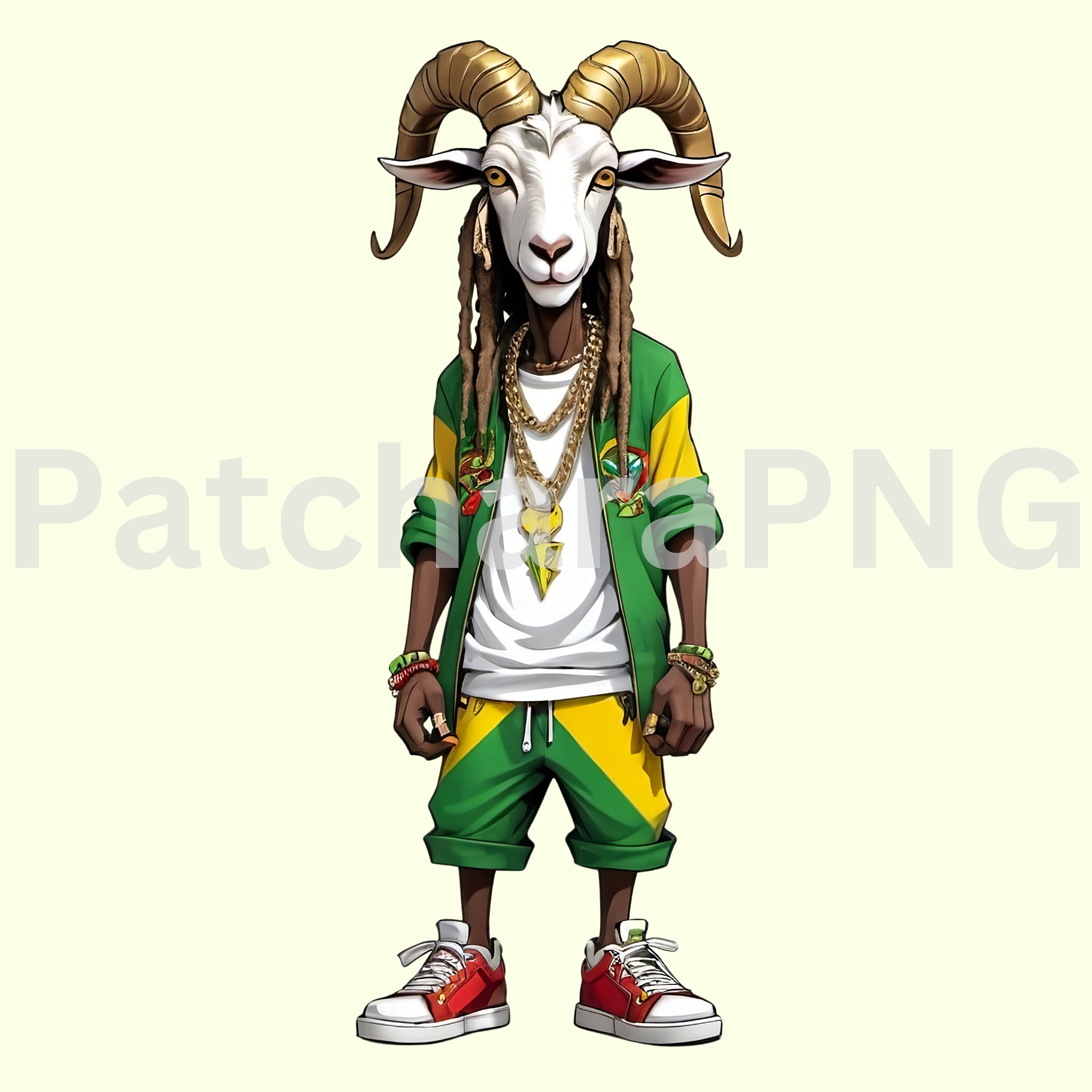 Rasta Goat Cartoon Graffiti Art Vibrant Jamaican Hip-hop Goat Character ...