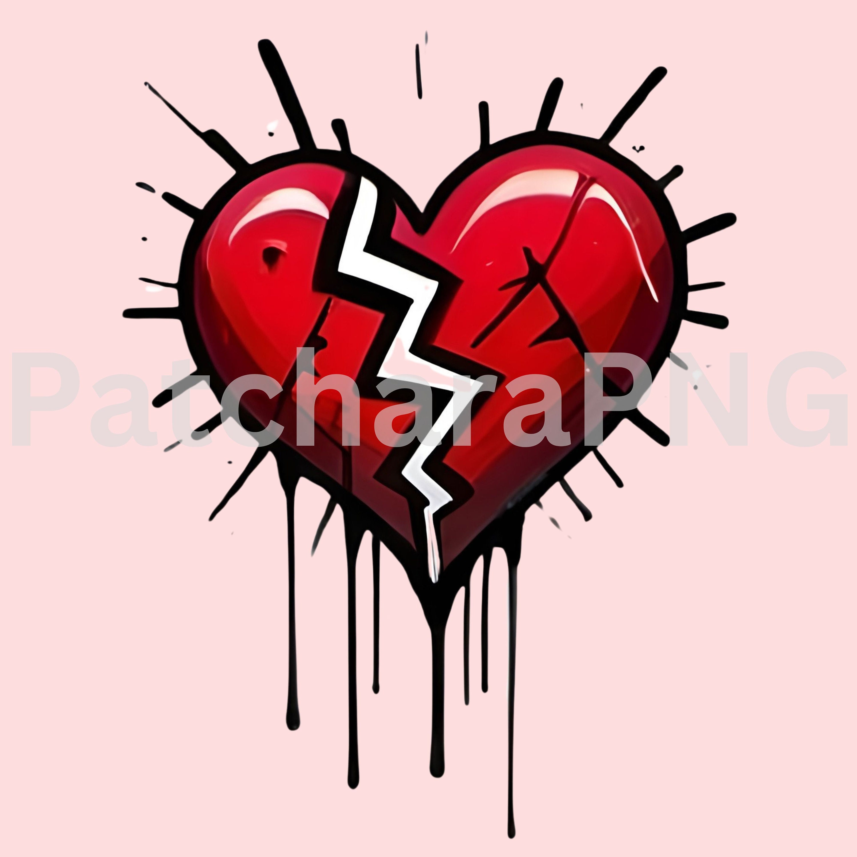 Broken Heart Graffiti Art PNG - Urban Street Art Digital Design for T ...