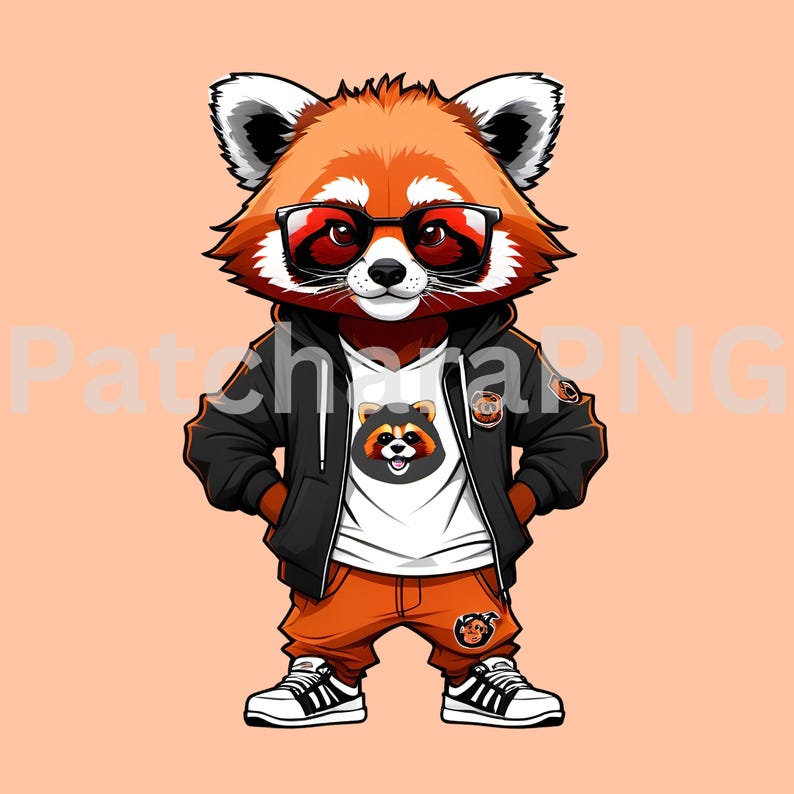 Hip-hop Red Panda PNG Cool Cartoon Animal Graphic Urban Streetwear ...