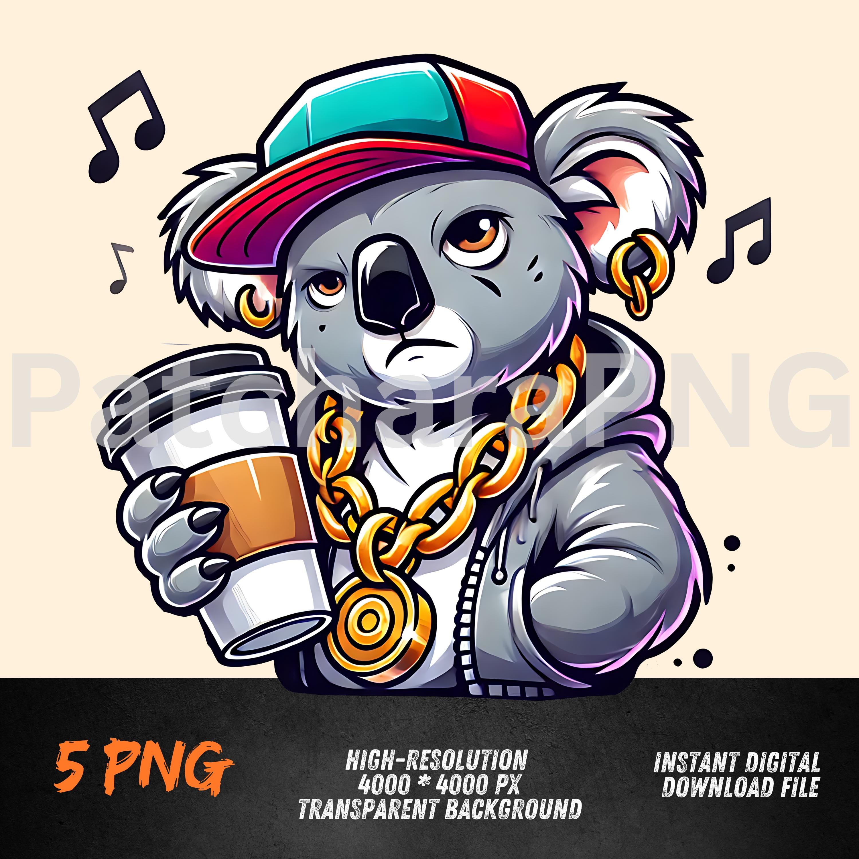 Koala Hip Hop PNG | Cool Dancing Koala Clipart | Urban Animal ...