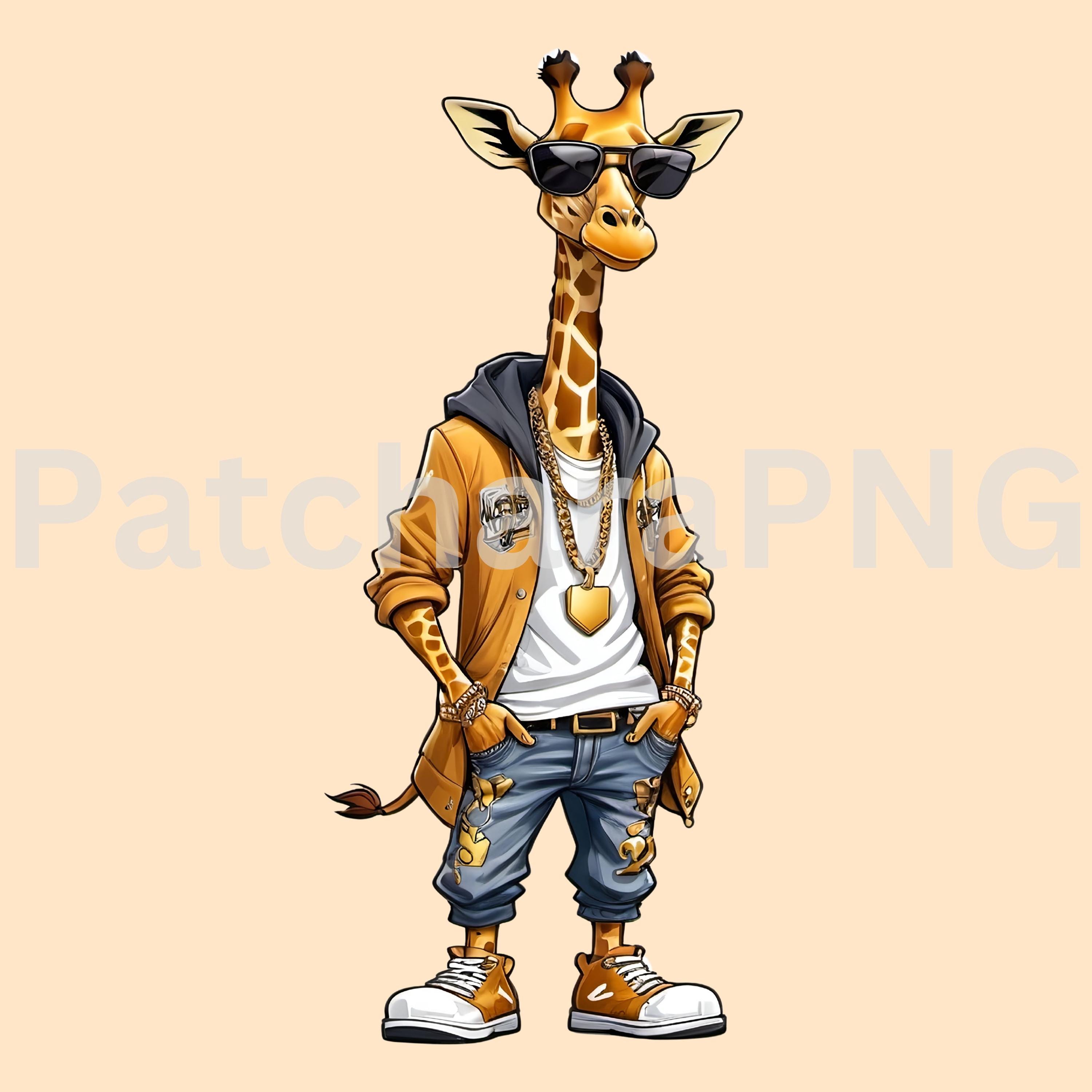 Hip-hop Giraffe Graffiti Art - Cool Cartoon Giraffe With Gold Chains ...