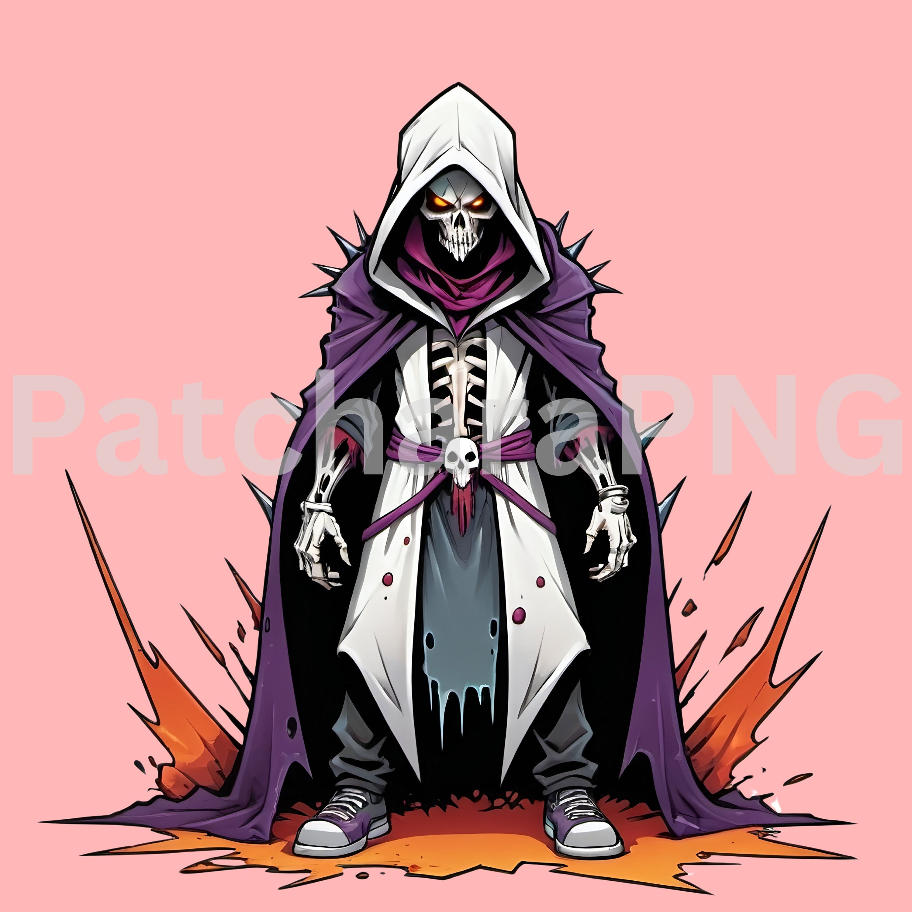 Sinister Necromancer Graffiti Art | Hooded Skull Reaper | Dark Urban ...