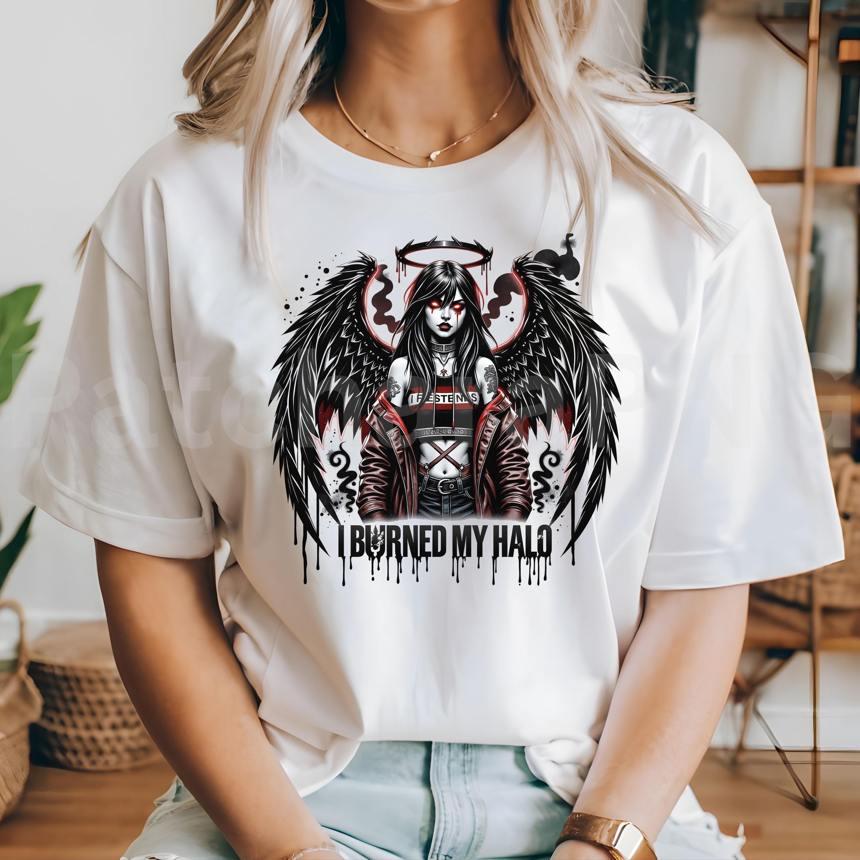 Fallen Angel Girl PNG | Gothic Dark Graffiti Art | DTF Transfer ...