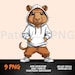 Capybara PNG | Coole Capybara Clipart im Hoodie | Urban Hip Hop Nager ...