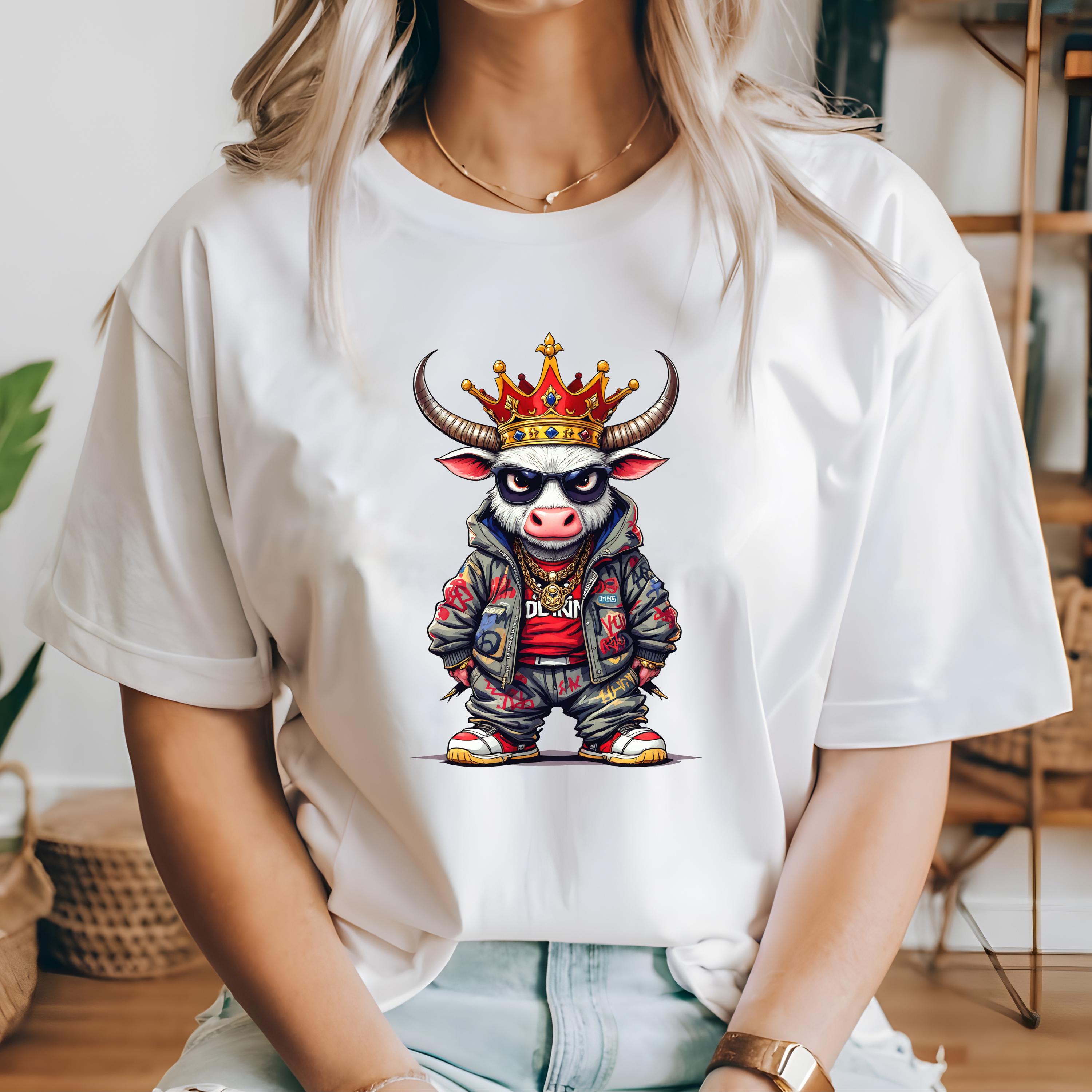 King Cow PNG | Royal Gangsta Cow Clipart With Crown | Urban Street ...