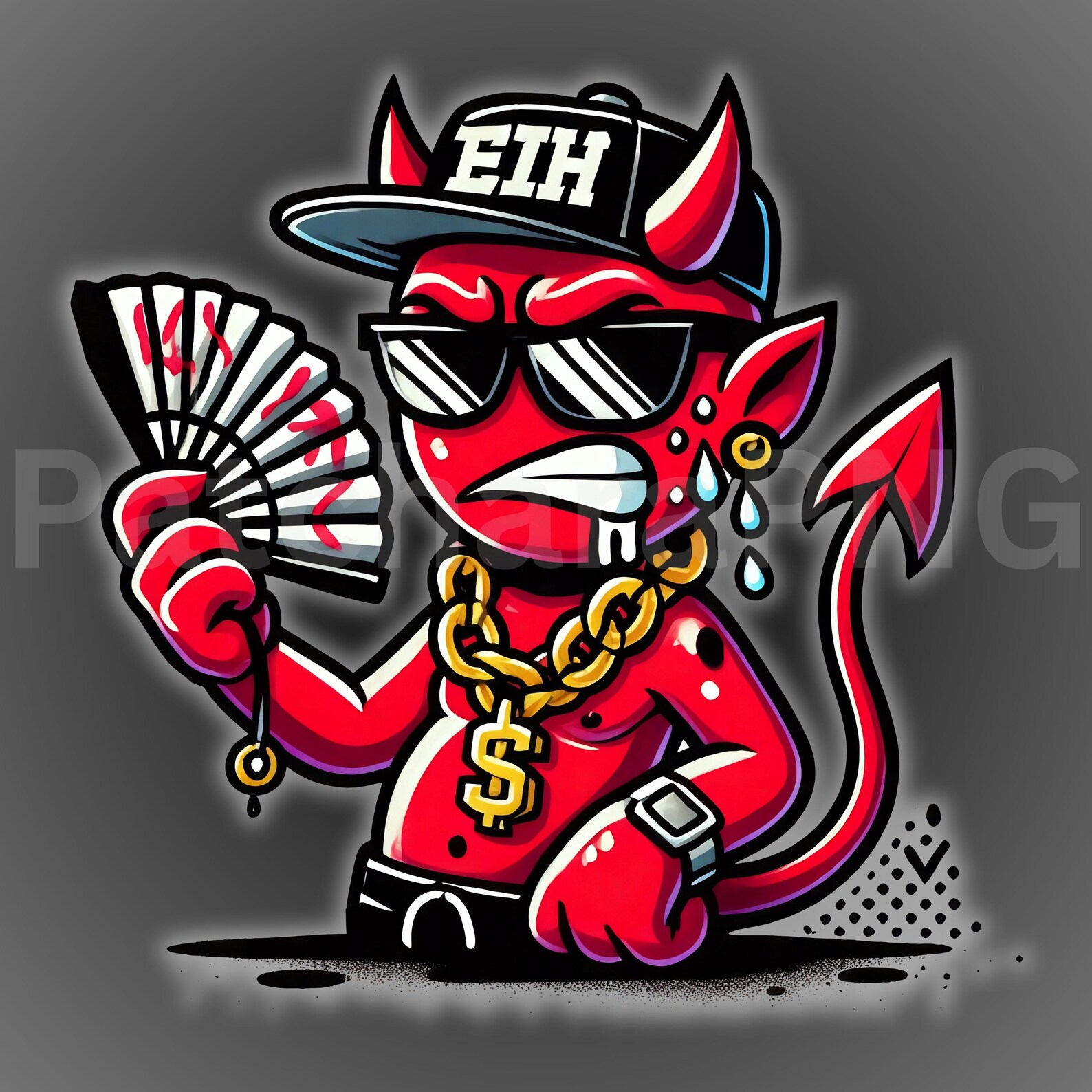Evil Money PNG | Cool Gangsta Devil Clipart | Street Cartoon Demon ...