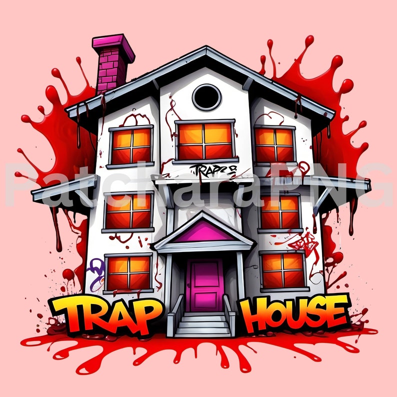 Trap House Graffiti PNG | Bold Urban Street Art | Sublimation PNG for ...