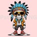 Cartoon Native American Skull PNG, Tribal Skull Clipart, Feather ...