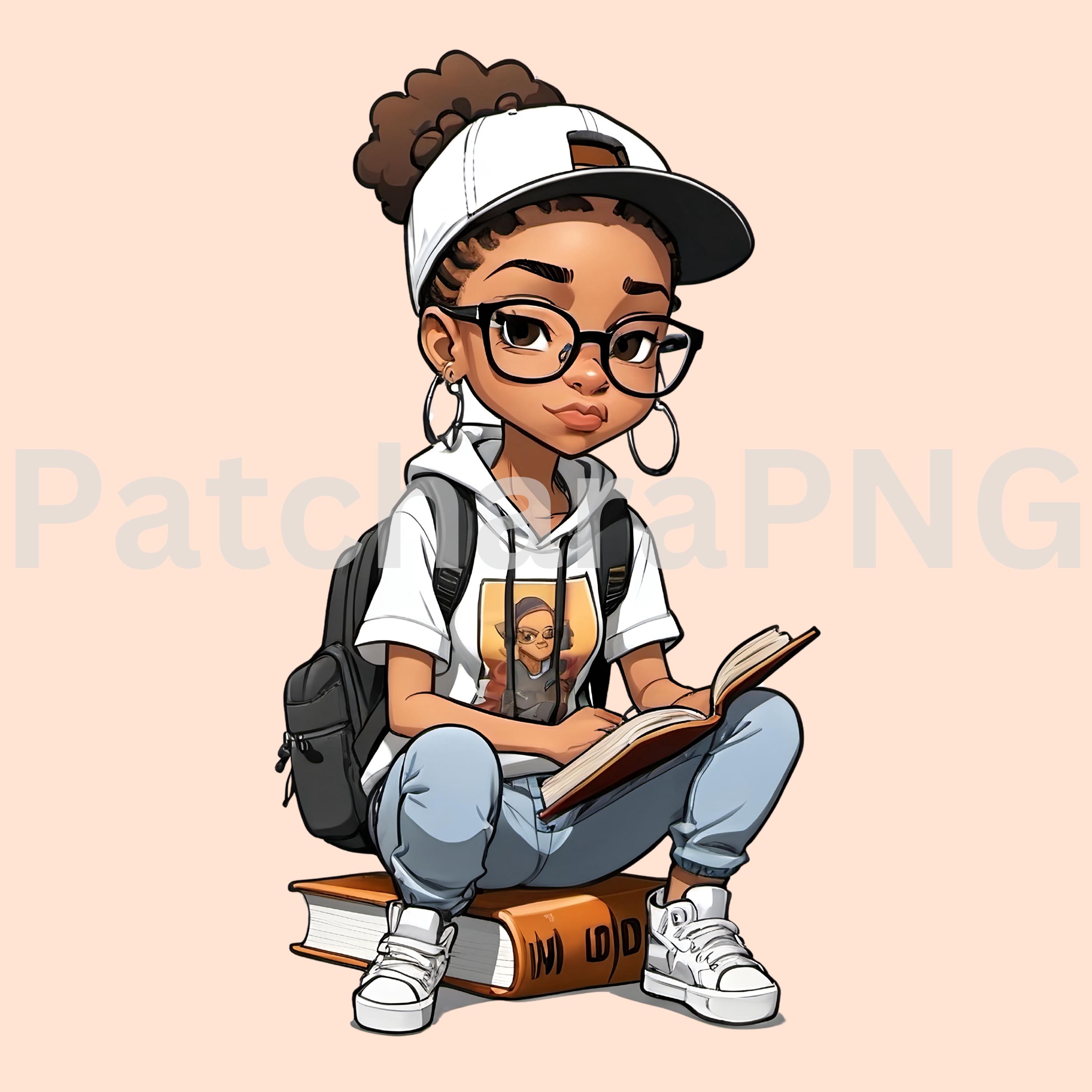 Hip-hop Girl Cartoon | Full-body Young Girl Character With Backpack ...