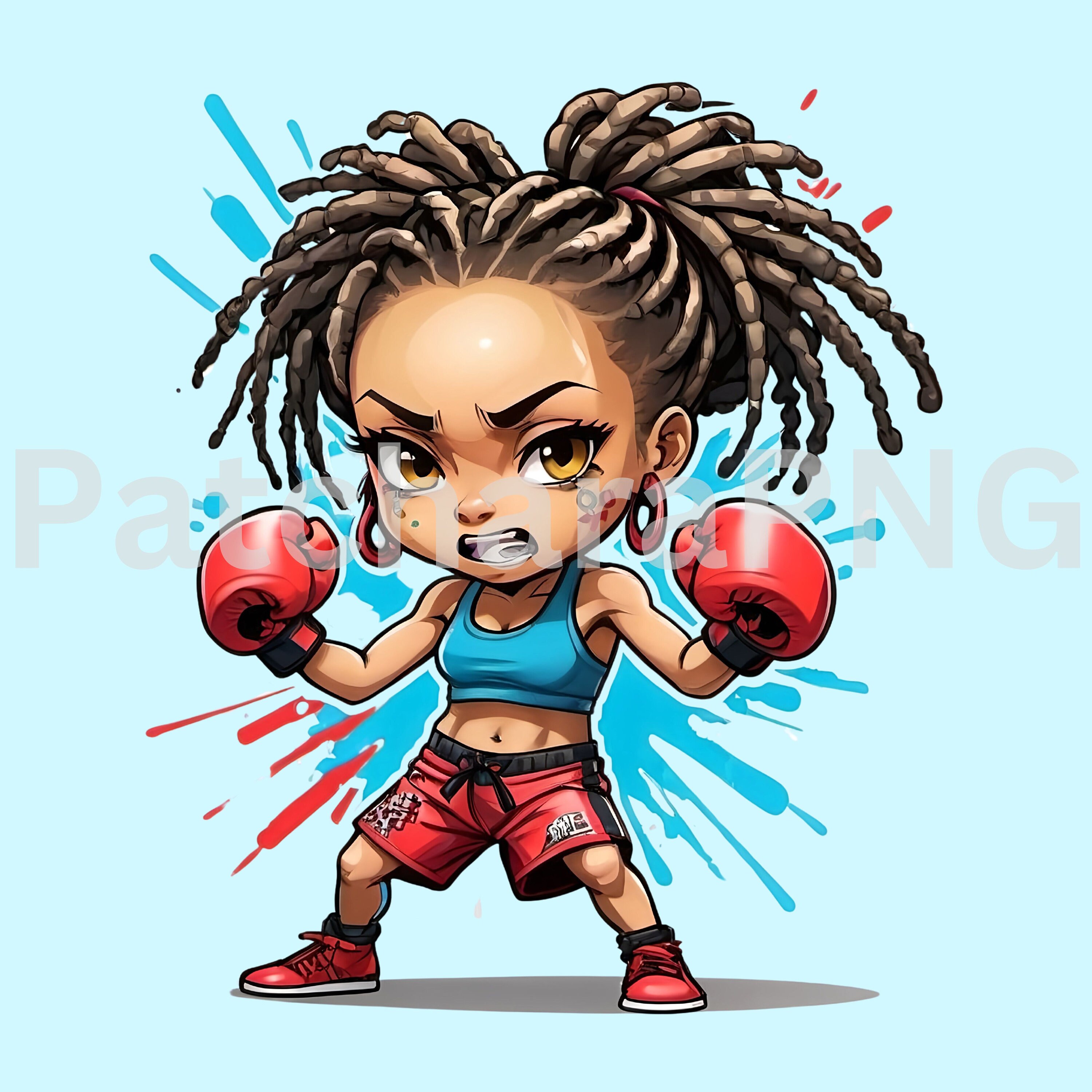 Woman With Dreadlocks Boxer Graffiti Art PNG , Boxer ,woman, Spray Bomb ...