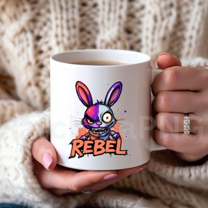 Rebel Bunny PNG | Twisted Rabbit Clipart With X Eye | Graffiti Style ...