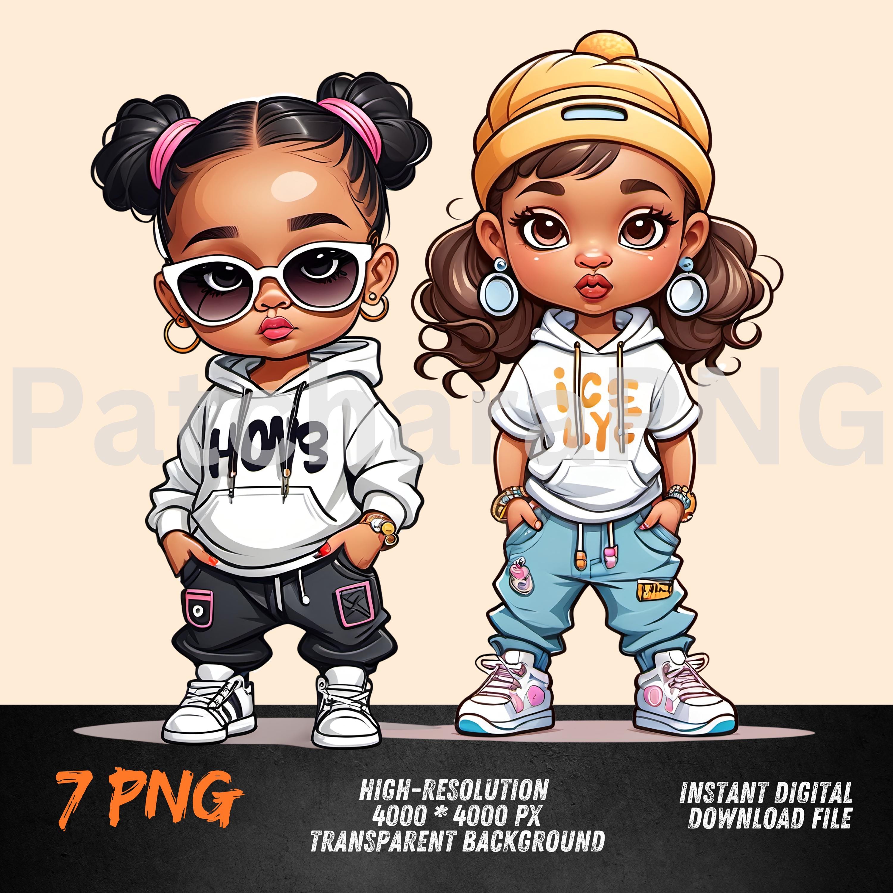 Hip-hop Baby Girl PNG | Cool Cartoon Character Graphic | Urban ...