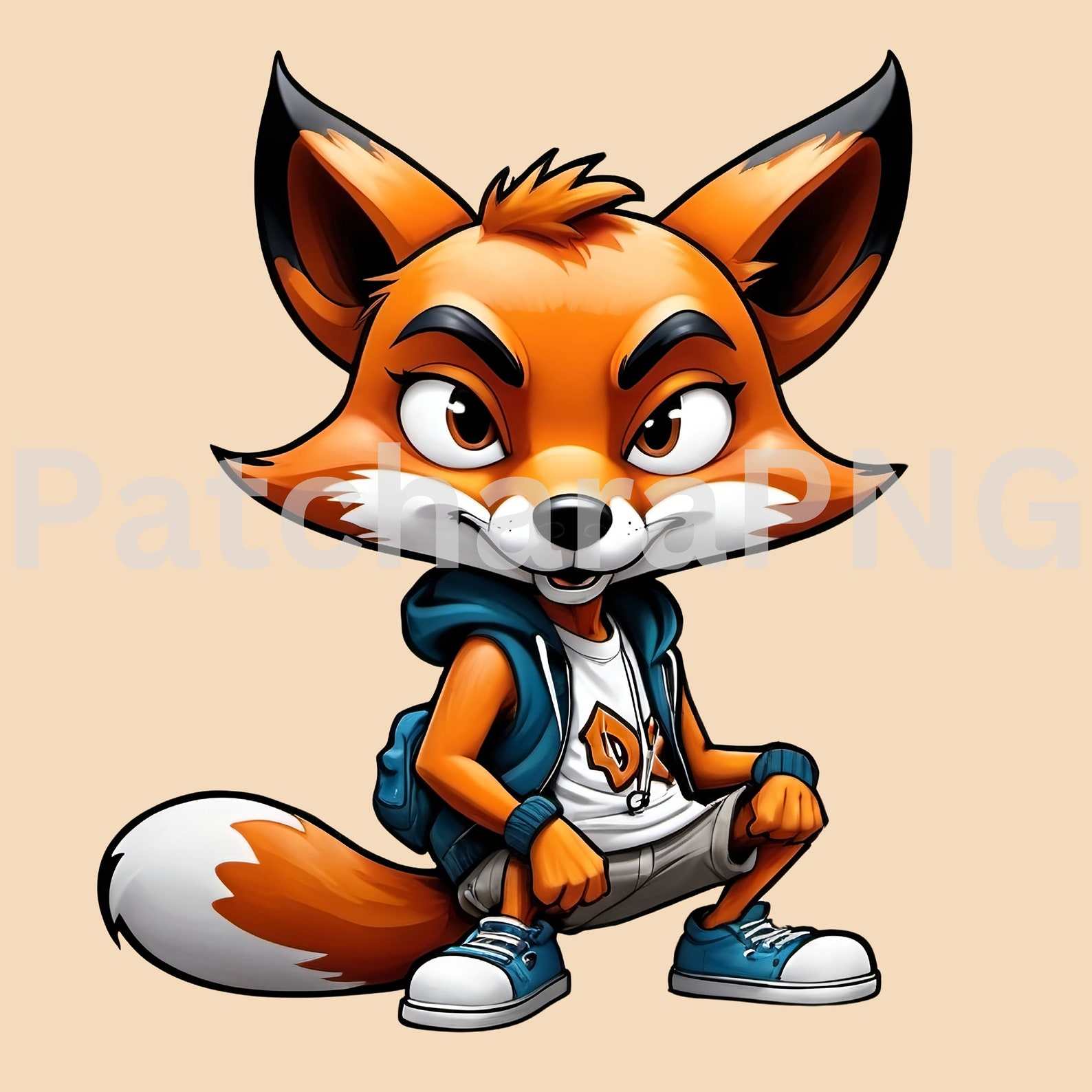 Determined Cartoon Hip-hop Fox Graffiti Art - Graffiti Art Fox Clip Art ...