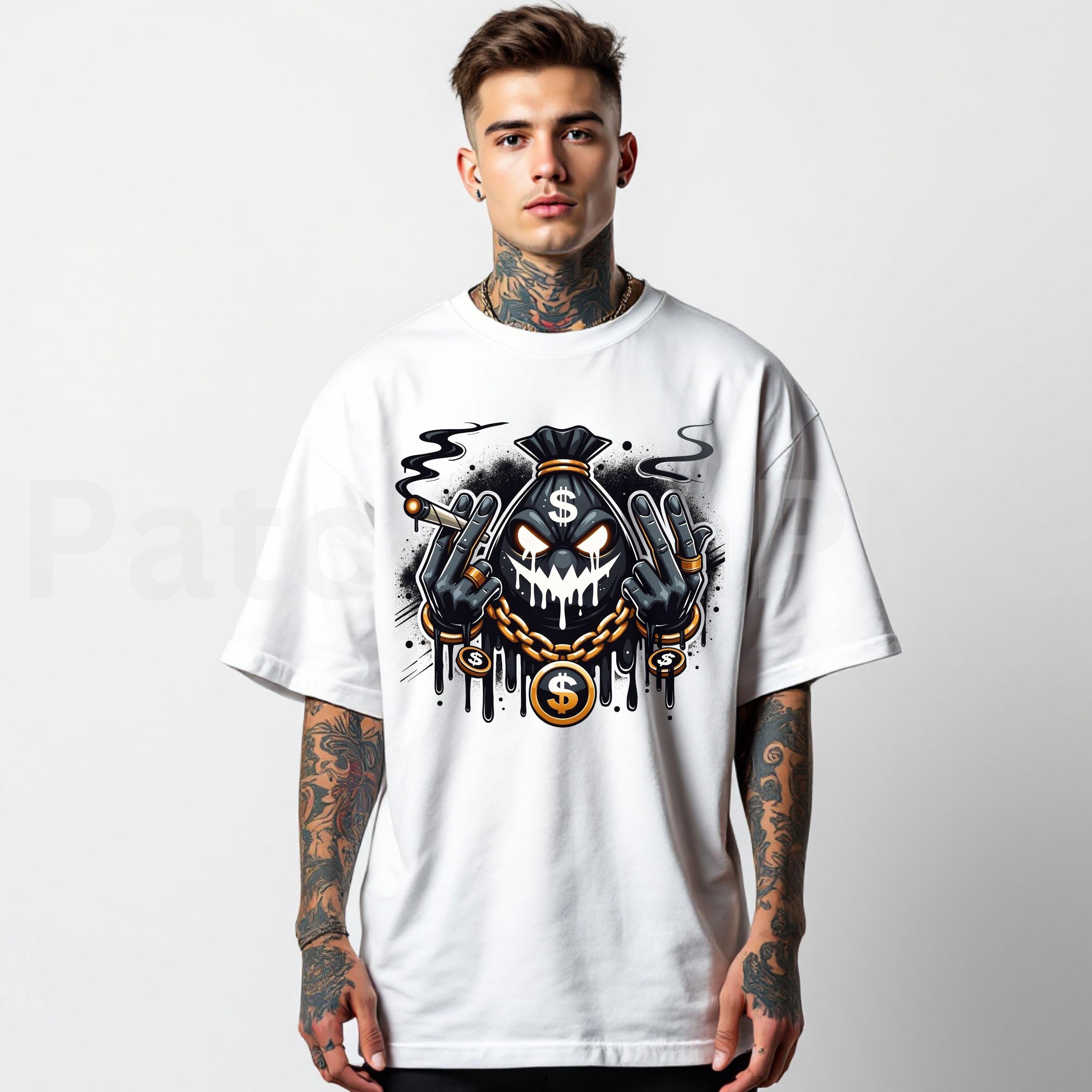 Gangsta Money Bag PNG – Hip Hop Graffiti Cash Mascot for Streetwear ...
