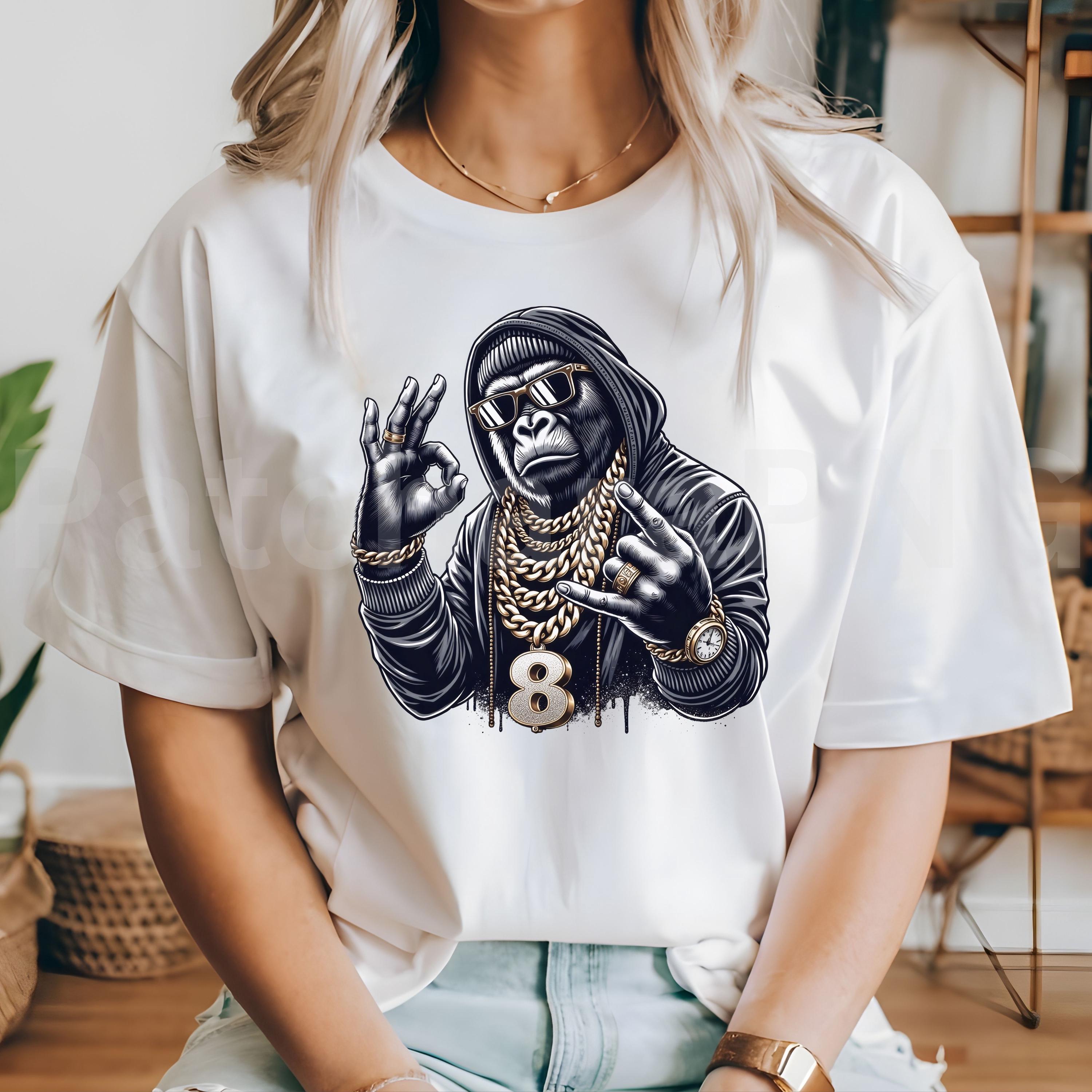 Gorilla Gangsta PNG | Bling Ape Clipart in Hoodie With Chains | Urban ...