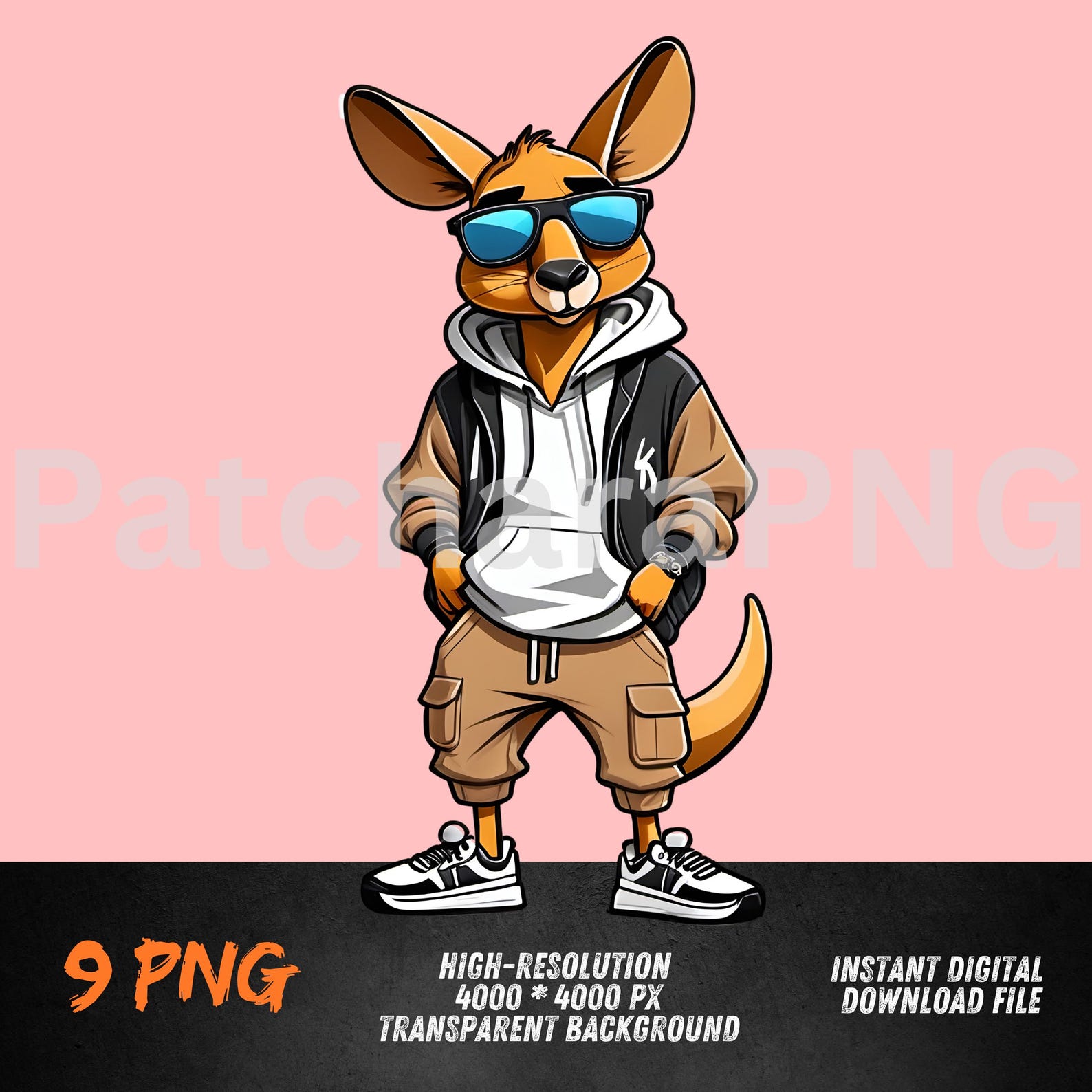 Hip-hop Kangaroo PNG | Cool Cartoon Animal Graphic | Urban Streetwear ...
