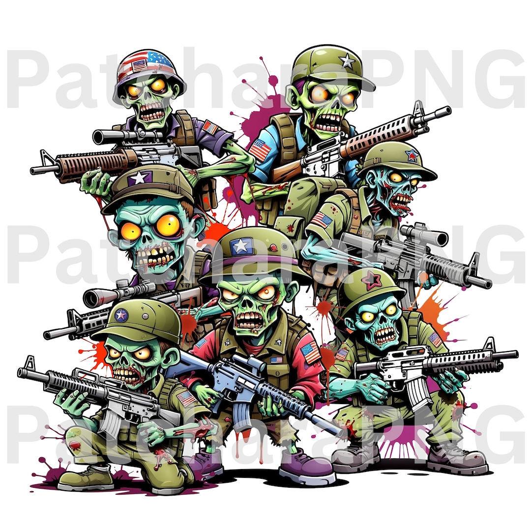 Zombie Soldier Cartoon Character Art Print, Military Undead, Graffiti ...