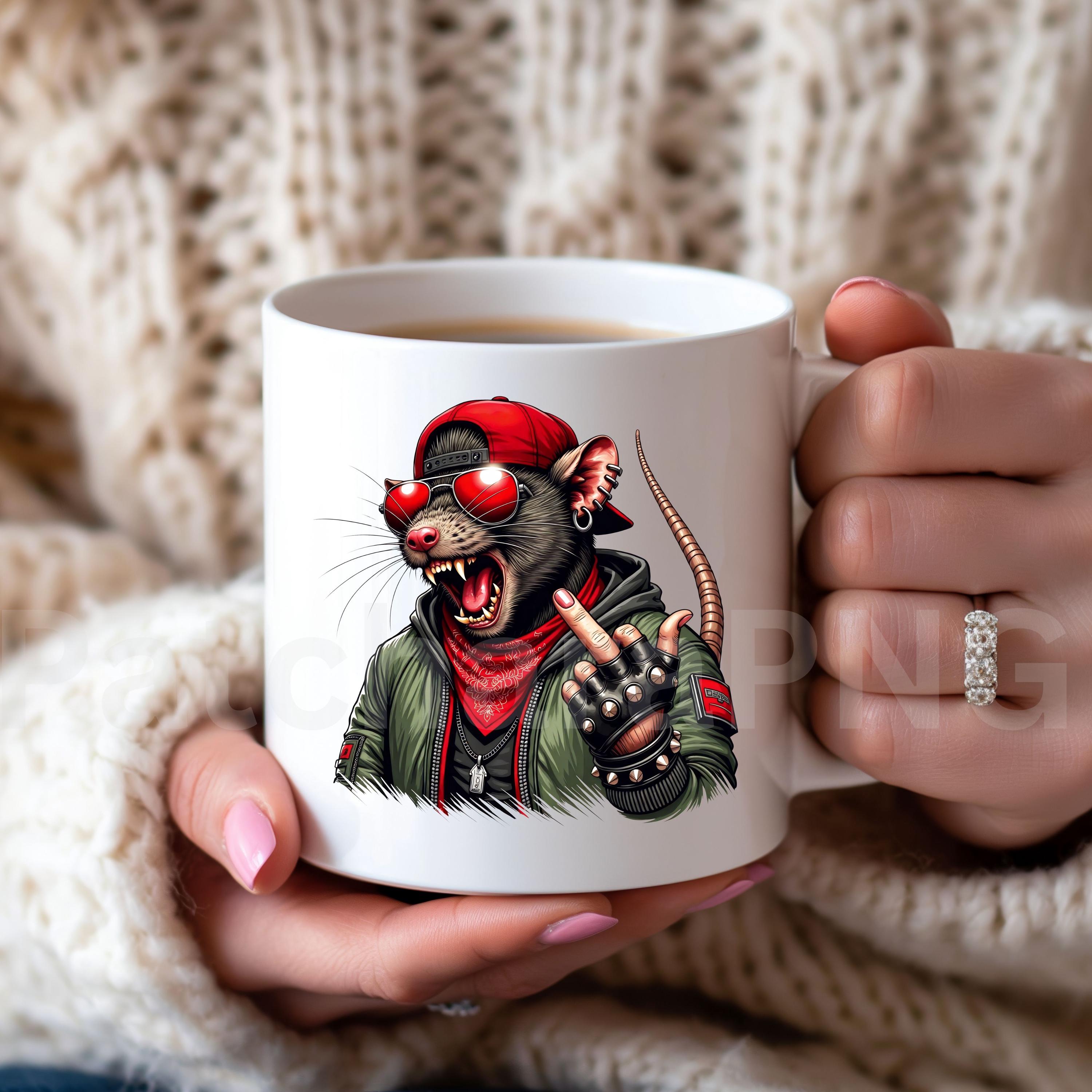 Rebel Rat PNG | Punk Rat Clipart With Red Nose and Biker Jacket | Edgy ...