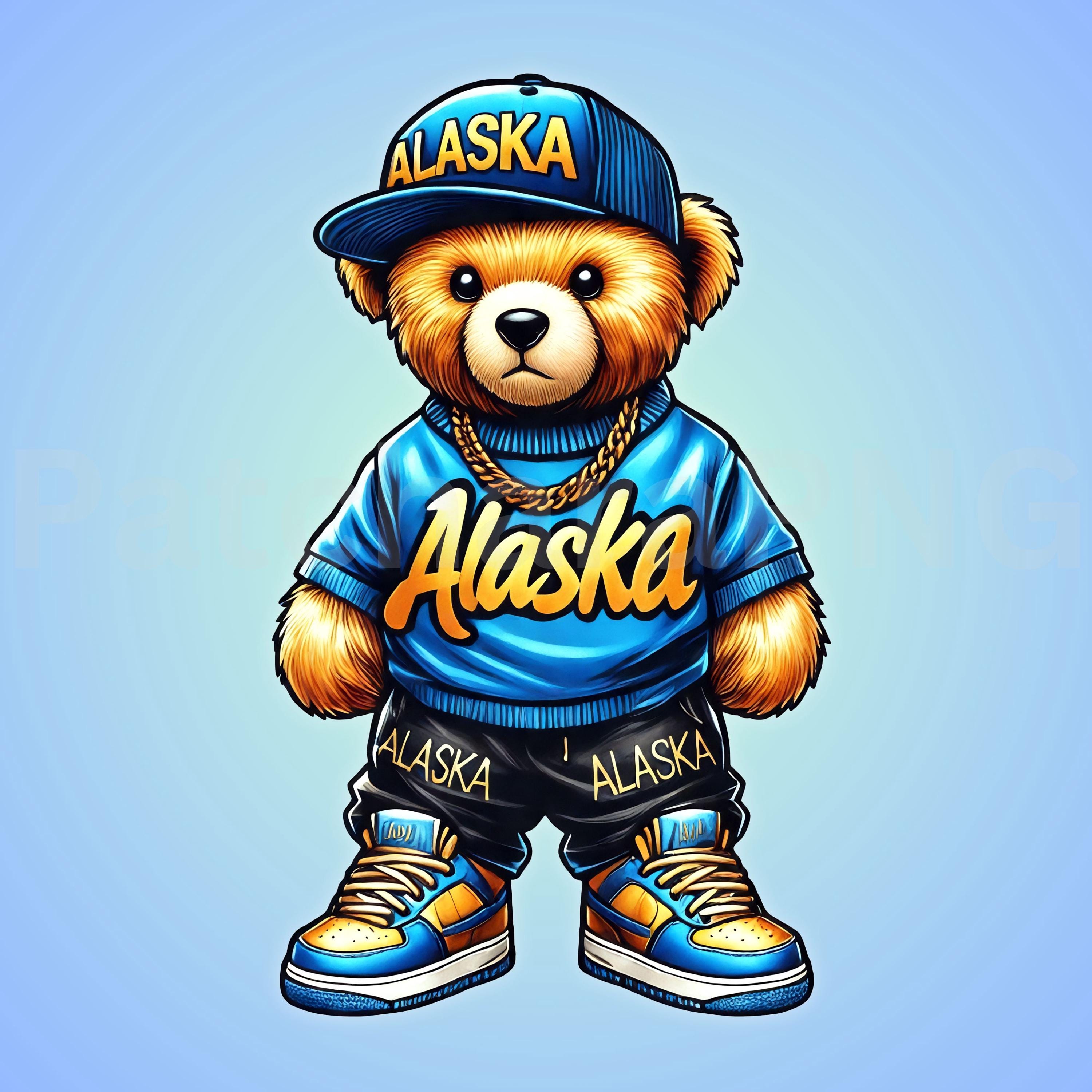 Alaska Streetwear Teddy Bear PNG Cool Hip-hop Bear Clipart Blue Outfit ...